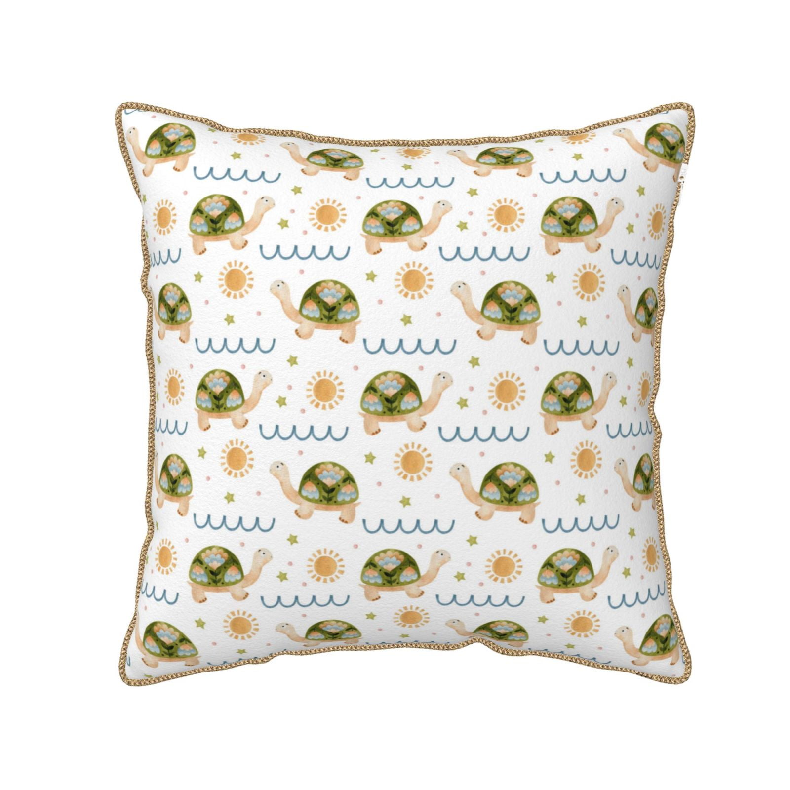 Fotbe Sea Turtle Basking in the Sun Pattern Velvet Decorative Throw ...