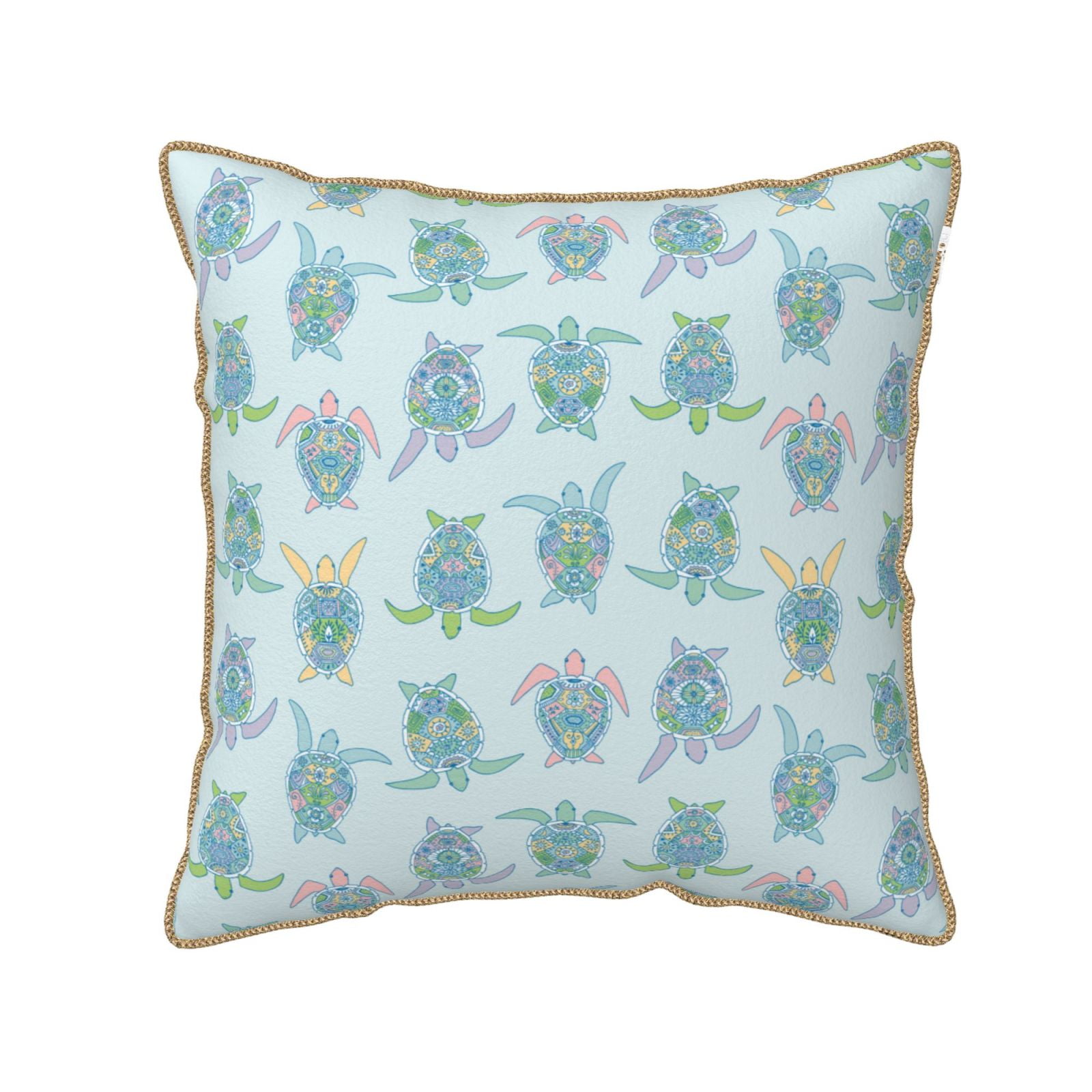 Fotbe Sea Turtle Pattern Velvet Decorative Throw Pillow Covers with ...