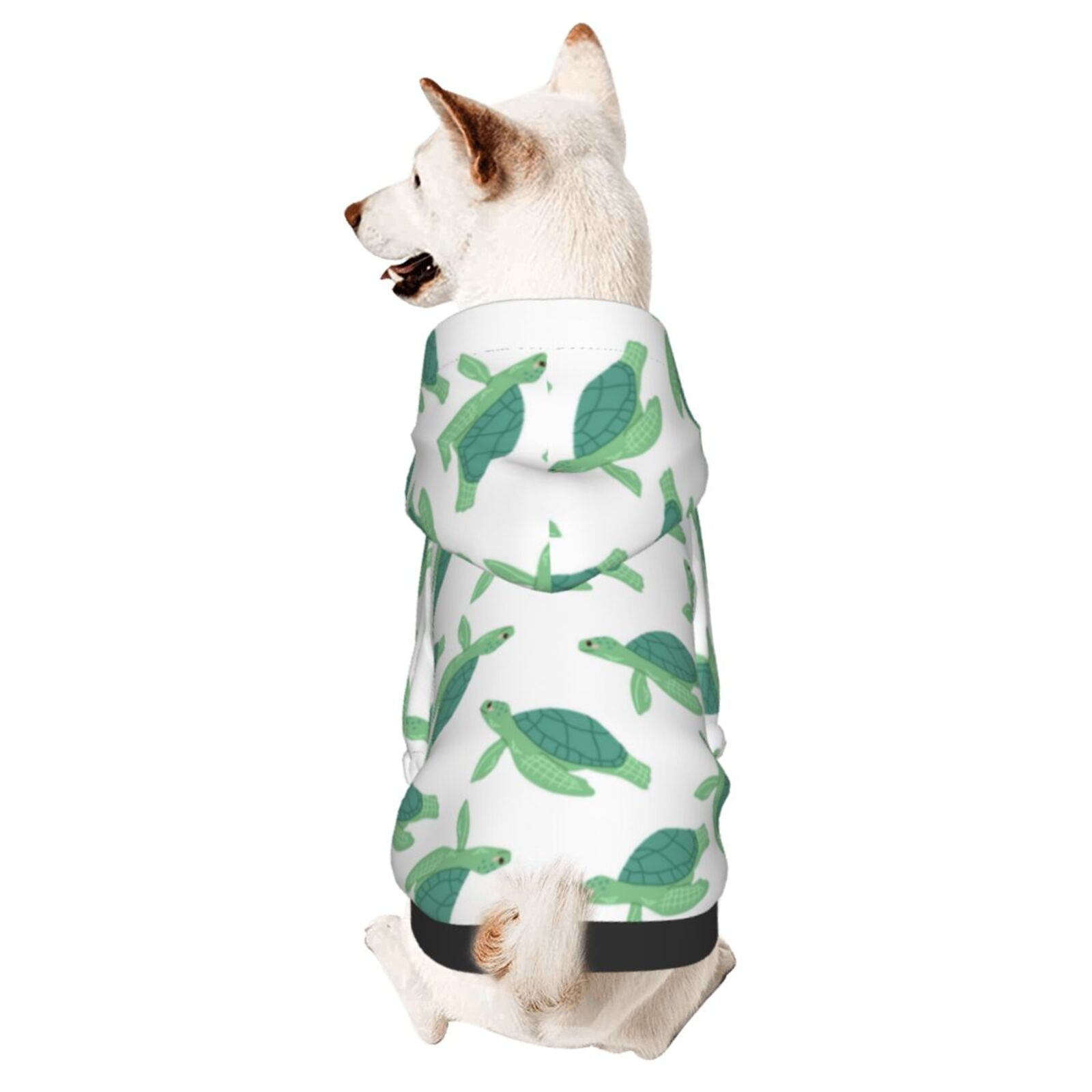 Fotbe Sea Turtle Print Small Dog Sweater Hoodies Pet Grey Hooded Soft ...