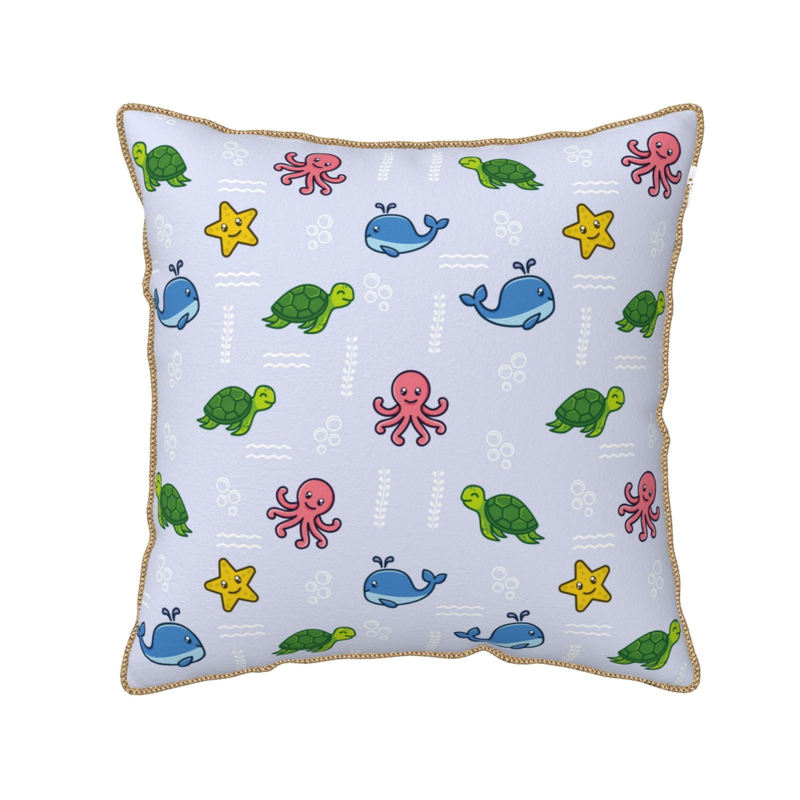 Fotbe Sea Turtle Whale Pattern Velvet Decorative Throw Pillow Covers ...