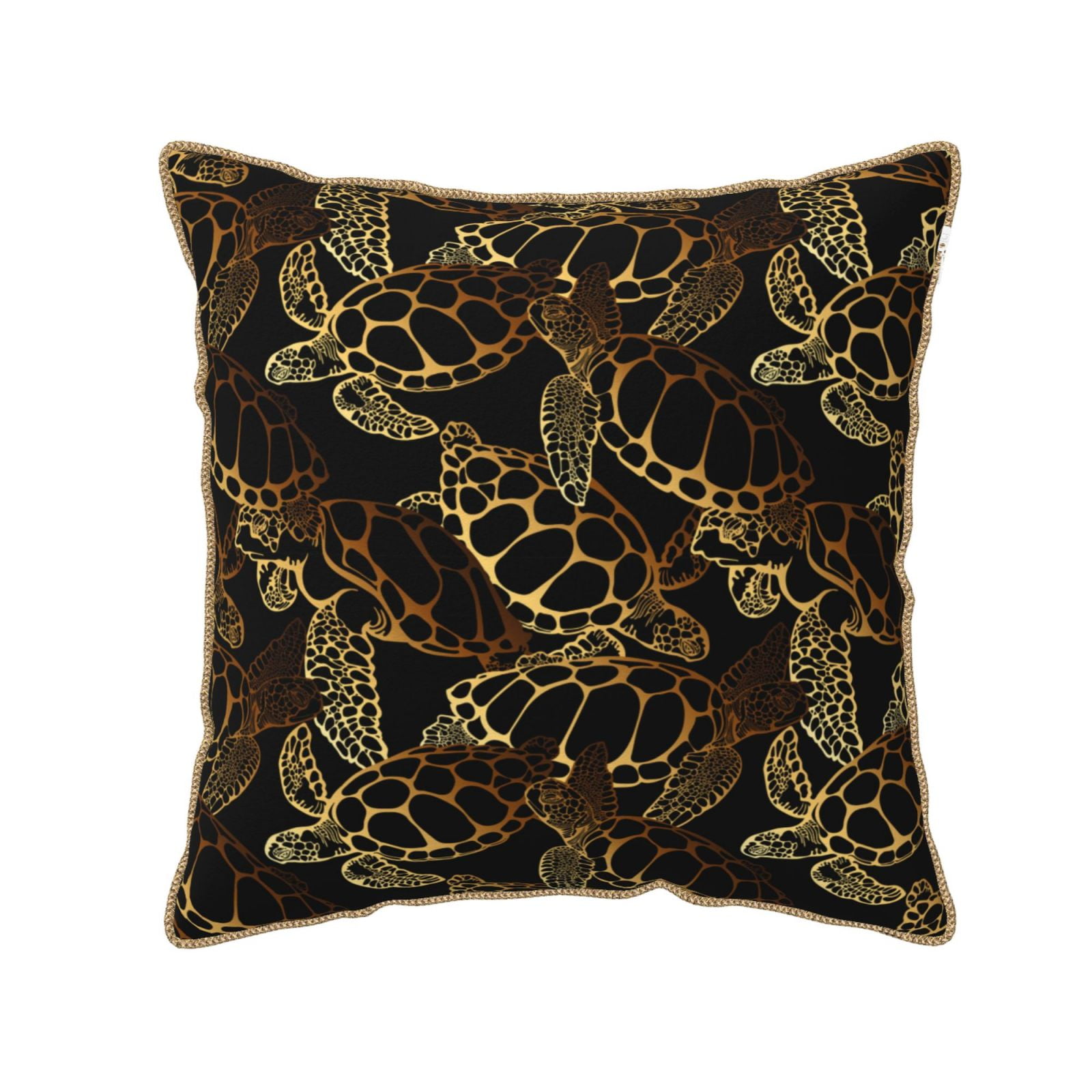 Fotbe Sea Turtle With Ocean Pattern Velvet Decorative Throw Pillow ...