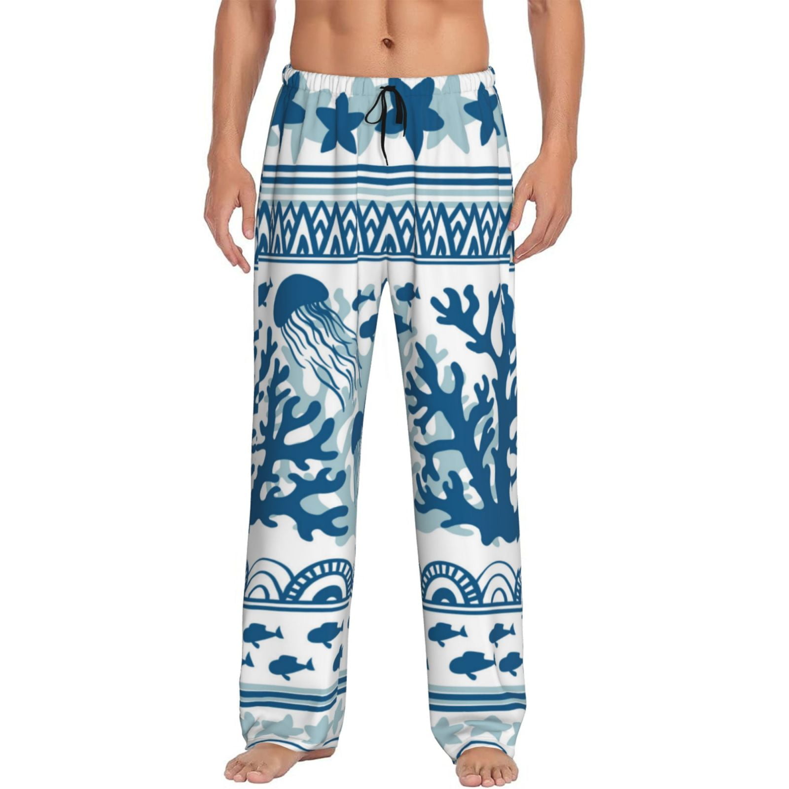 Fotbe Sea Underwater Jellyfish Men's Pajama Pants,Sleepwear Pants,Pj ...