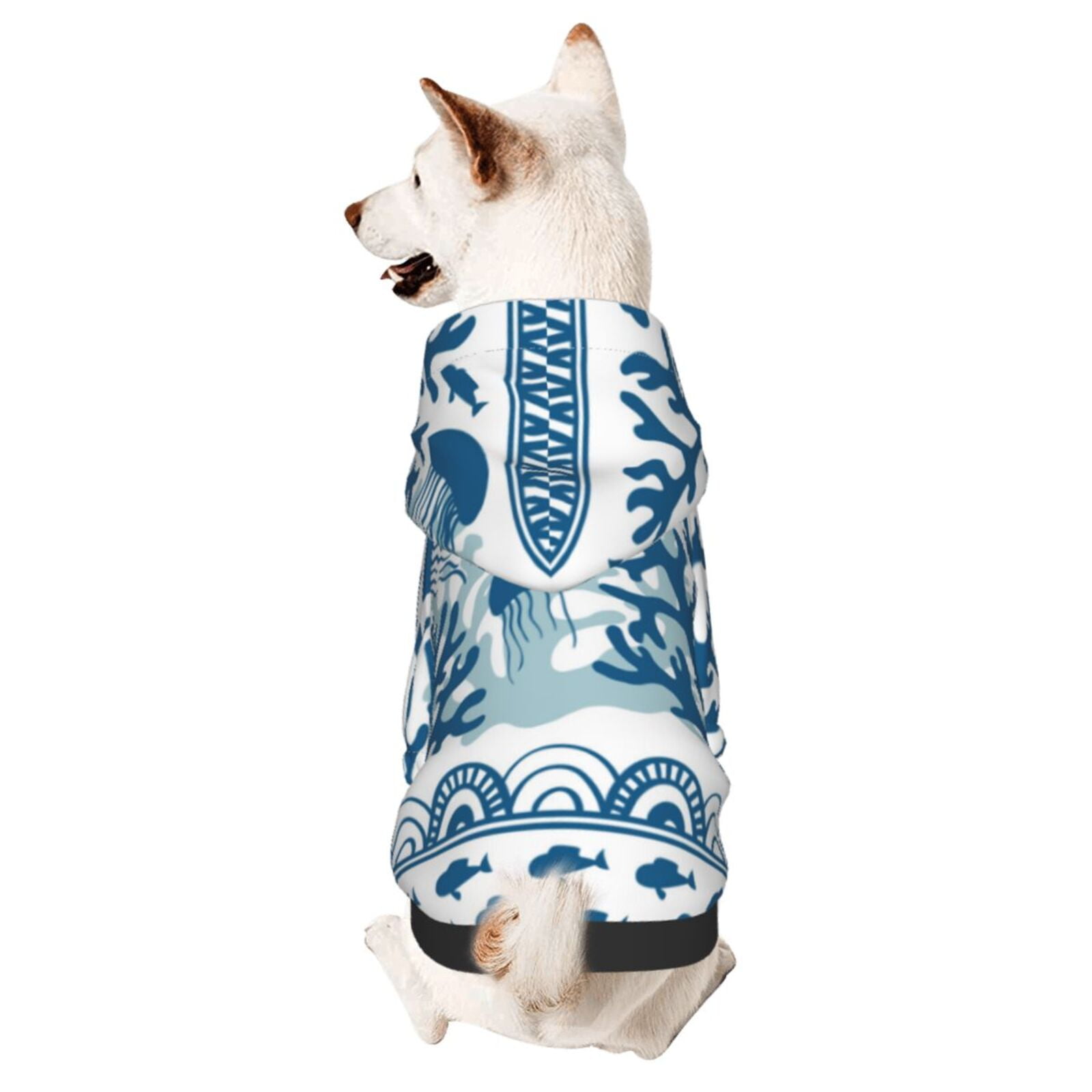 Fotbe Sea Underwater Jellyfish Print Small Dog Sweater Hoodies Pet Grey ...