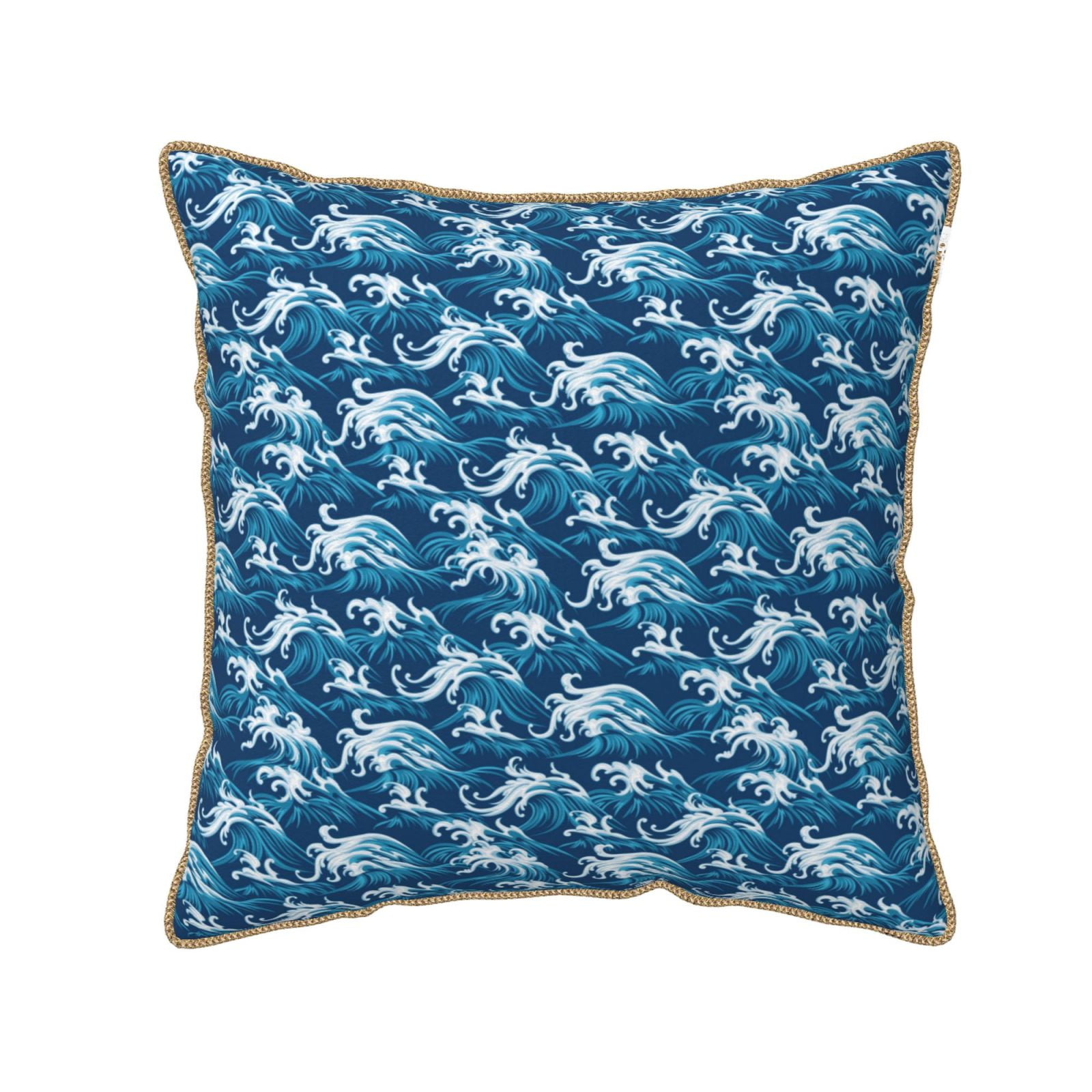 Fotbe Sea Water Wave Pattern Velvet Decorative Throw Pillow Covers with ...