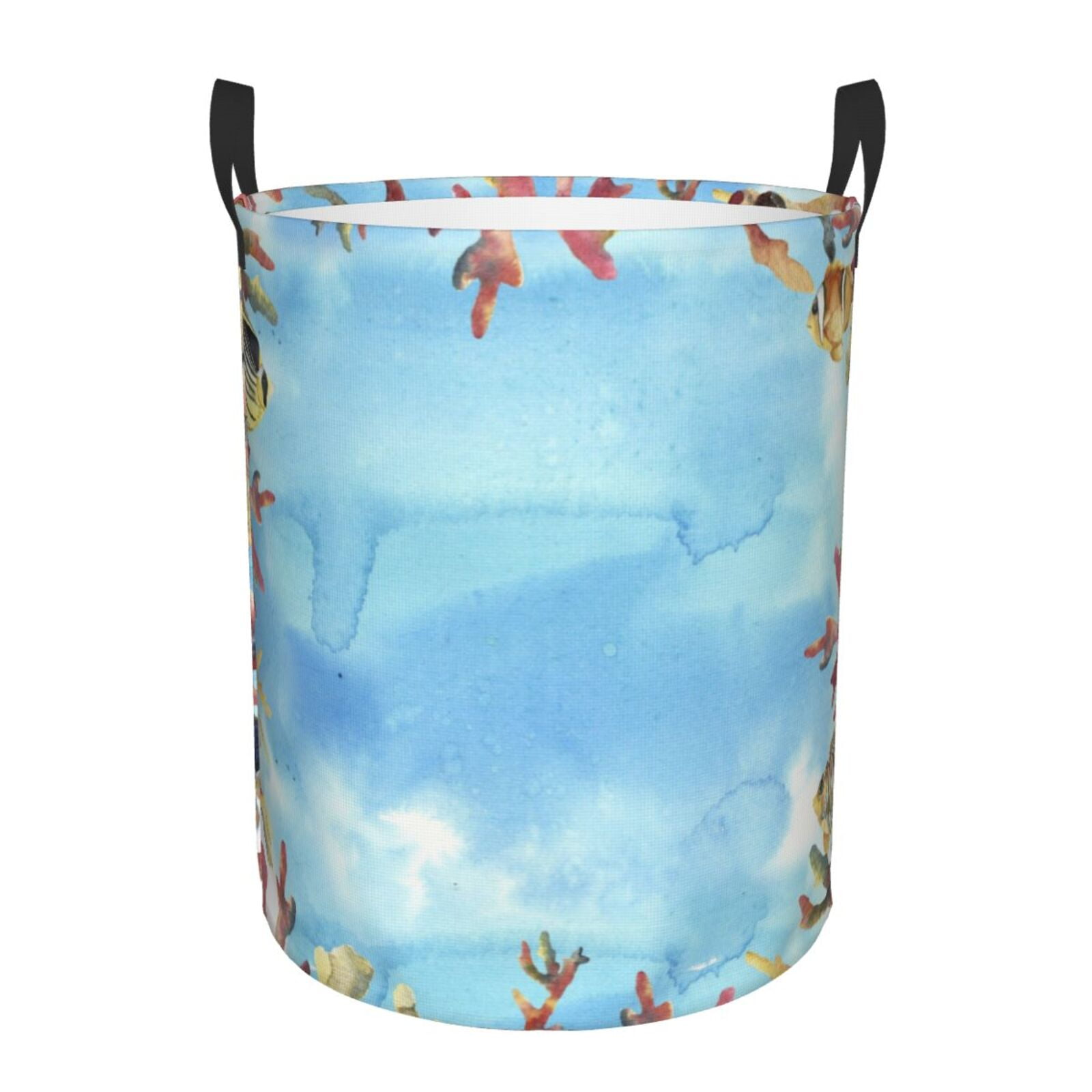 Fotbe Sea and Fish Laundry Basket with Handles, Waterproof Large ...