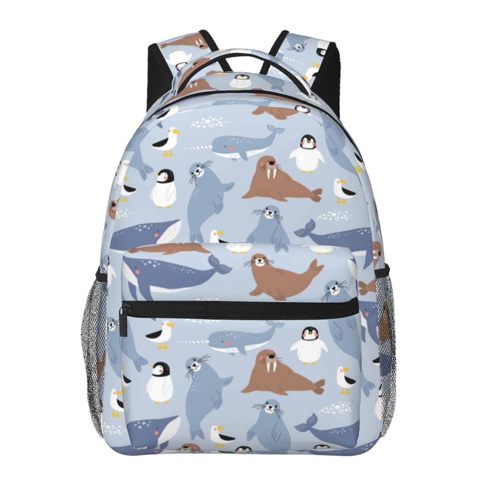 Fotbe Seal Fox Seagull Whales Pattern Casual Backpack for School ...