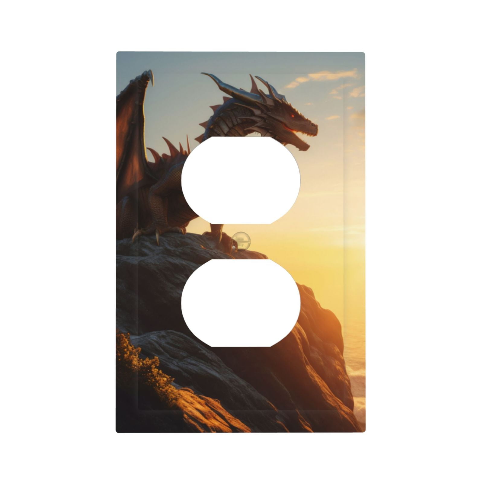Fotbe Seaside Sunset Cool Dragon Print Duplex Receptacle Wall Plate, 1 ...