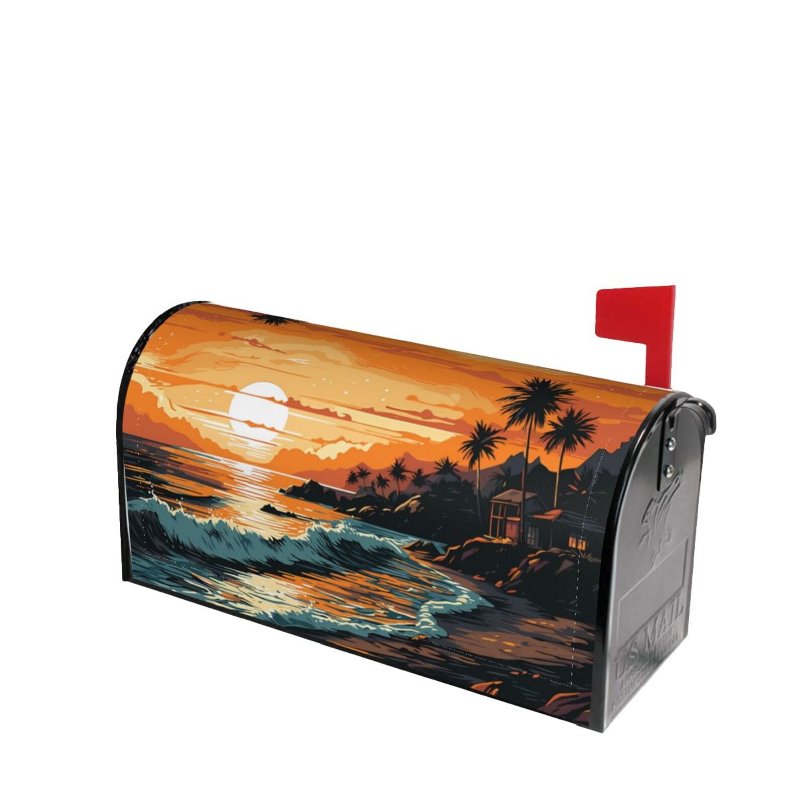 Fotbe Serene Ocean Sunset Mailbox Covers Post Letter Box Cover Garden ...