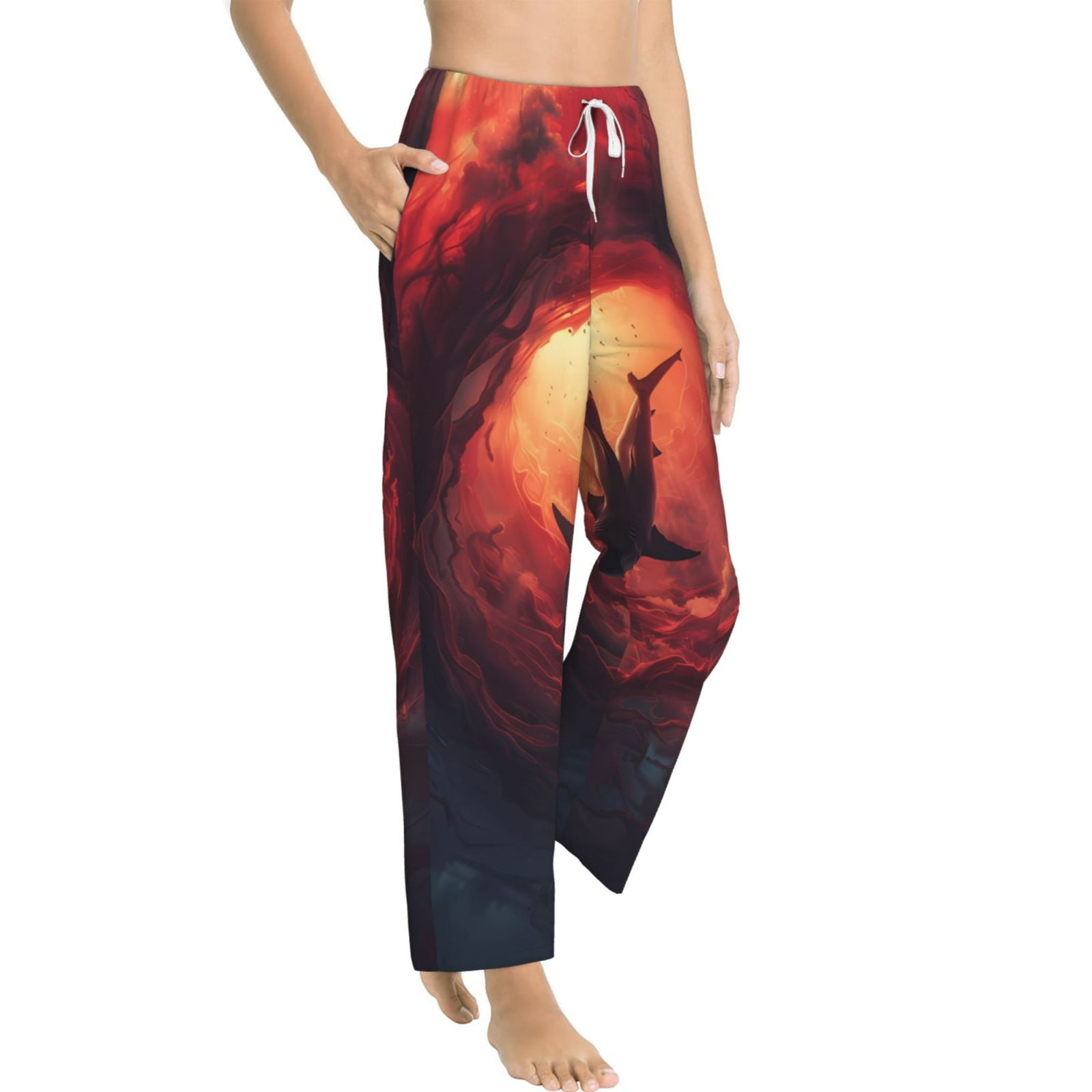 Fotbe Shark Underwater Vortex Women's Pajama Pants,Sleepwear Pants,Pj ...