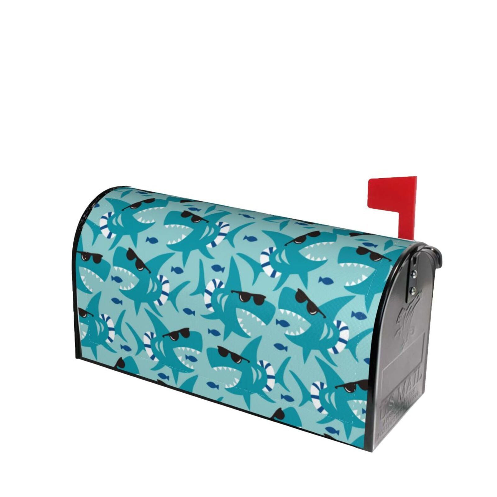 Fotbe Shark Wearing Sunglasses Mailbox Covers Post Letter Box Cover ...