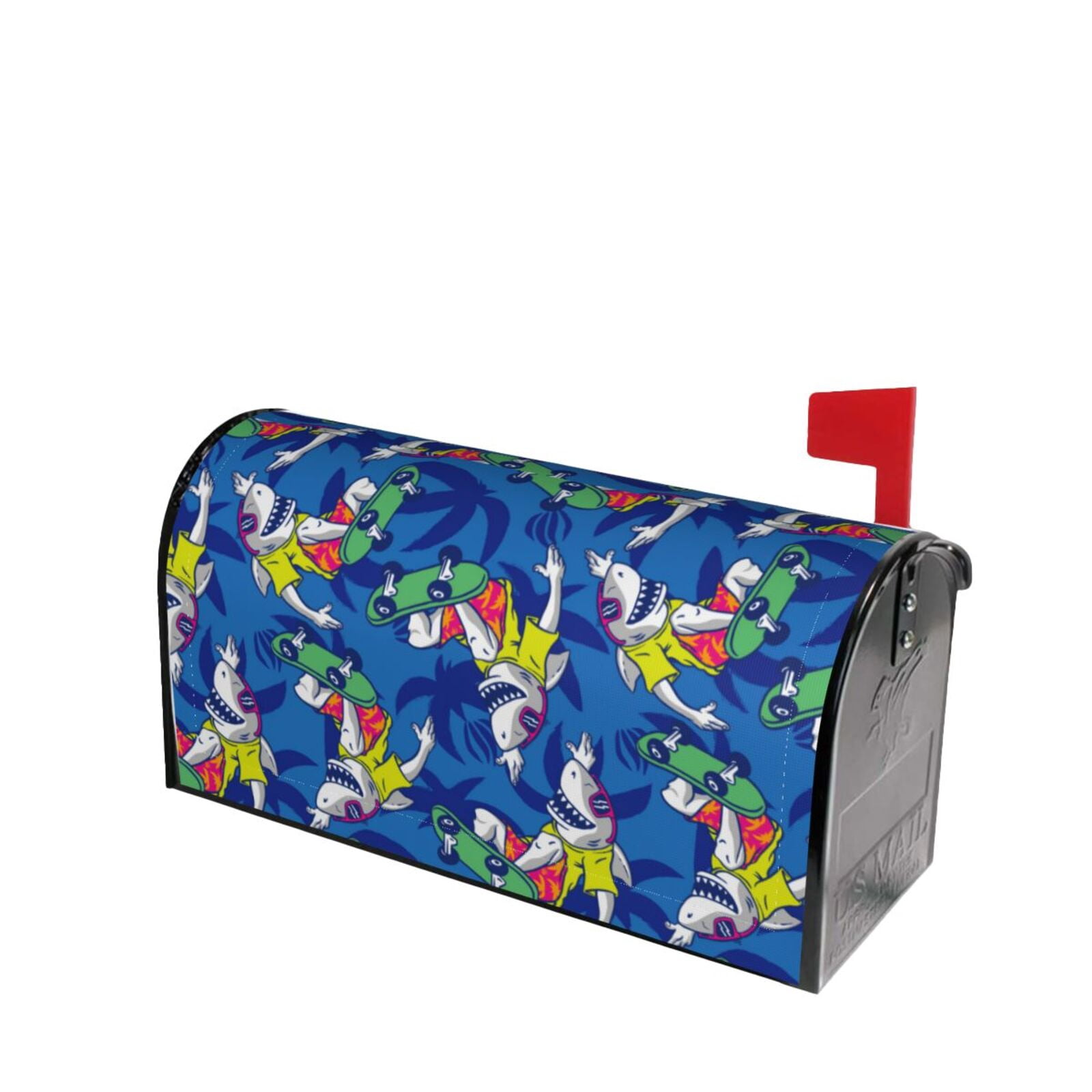 Fotbe Sharks Skateboarding With Palm Mailbox Covers Post Letter Box ...