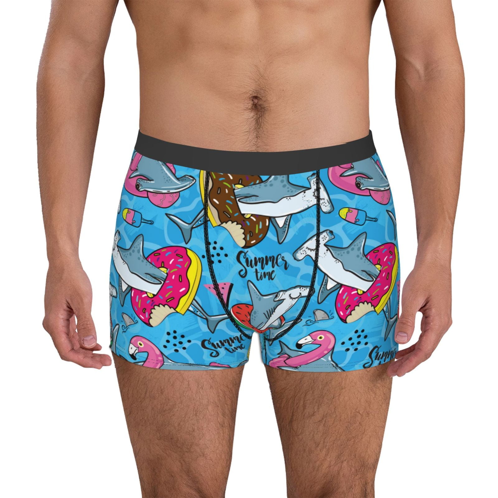 Fotbe Sharks Summer Men’s Total Support Pouch Boxer Briefs, X-Temp Cooling, Moisture-Wicking ...
