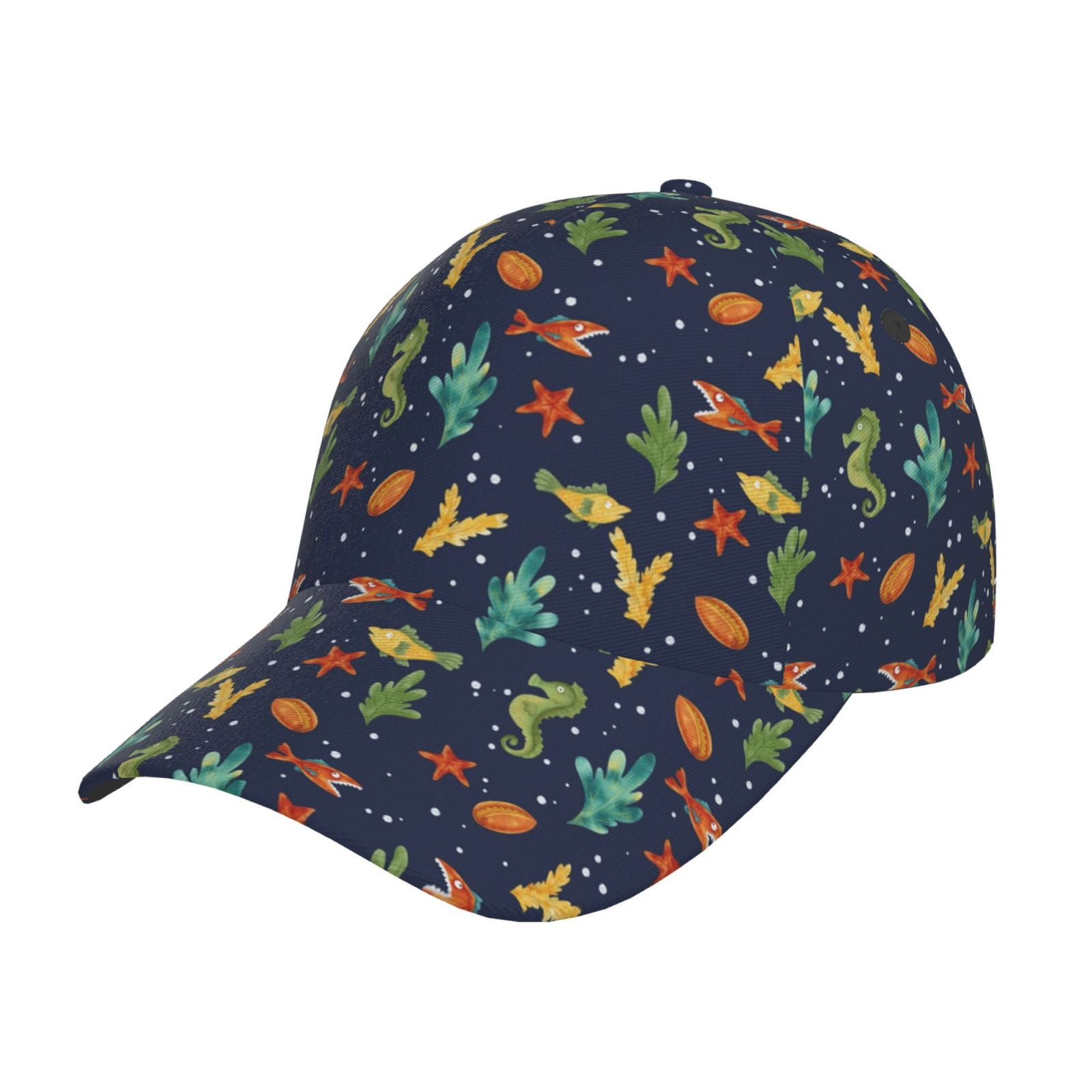Fotbe Shells And Seaweed Baseball Cap, Shells And Seaweed Print Dad Hat ...