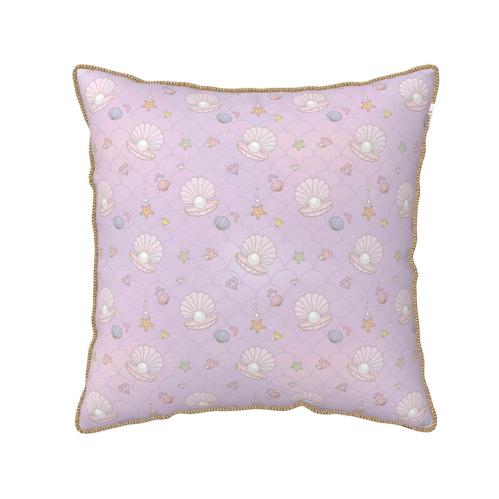 Fotbe Shells Pearl Pattern Velvet Decorative Throw Pillow Covers with ...