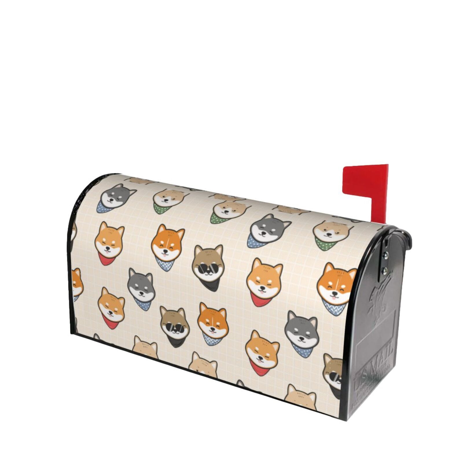 Fotbe Shiba Head Face Mailbox Covers Post Letter Box Cover Garden Decor ...