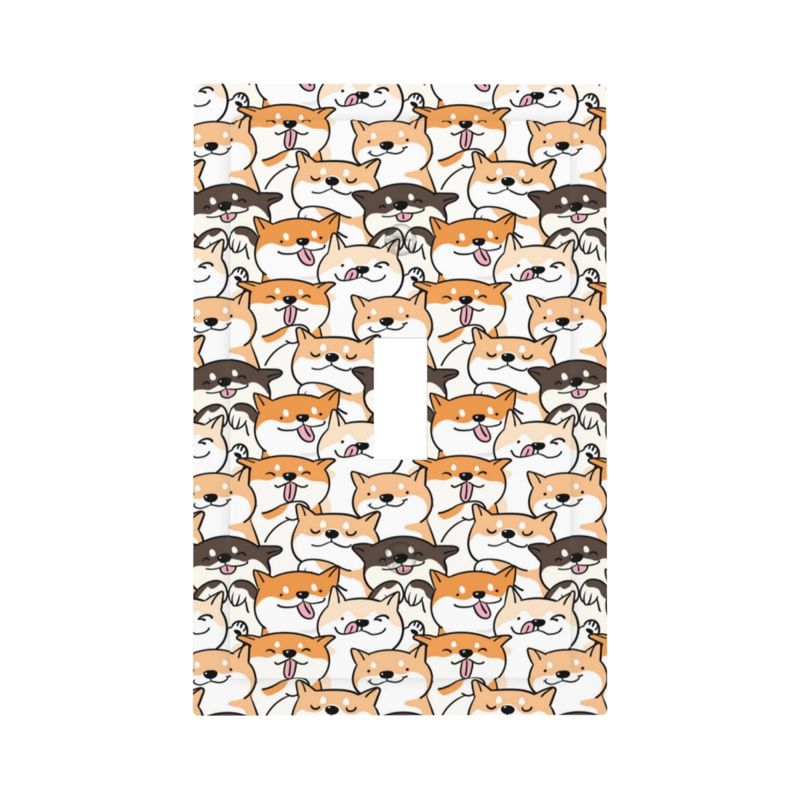 Fotbe Shiba Inu Dog Print Duplex Receptacle Wall Plate, 1-Gang 5.0" x3 ...