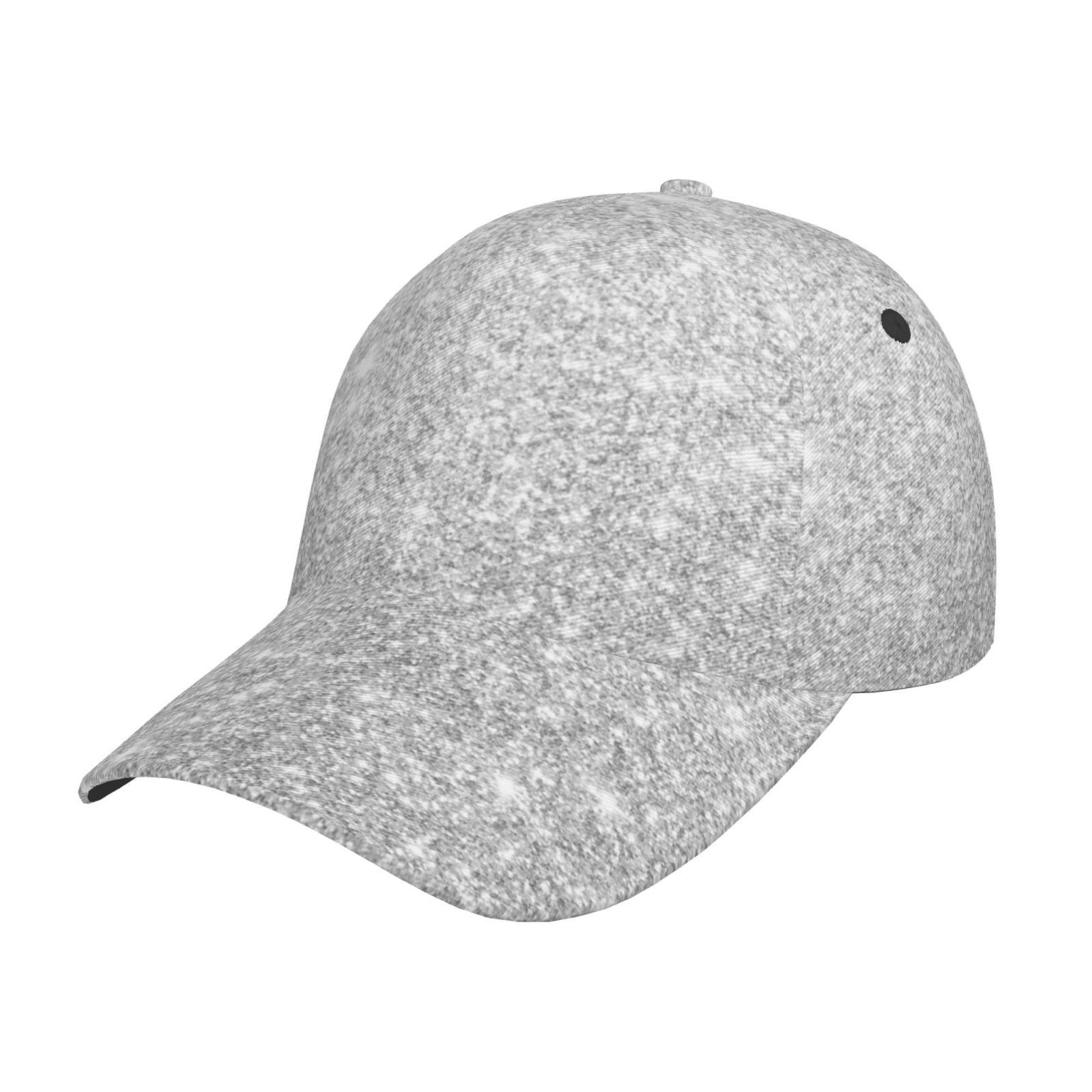 Fotbe Silver Glitter Baseball Cap, Silver Glitter Print Dad Hat,Outdoor ...
