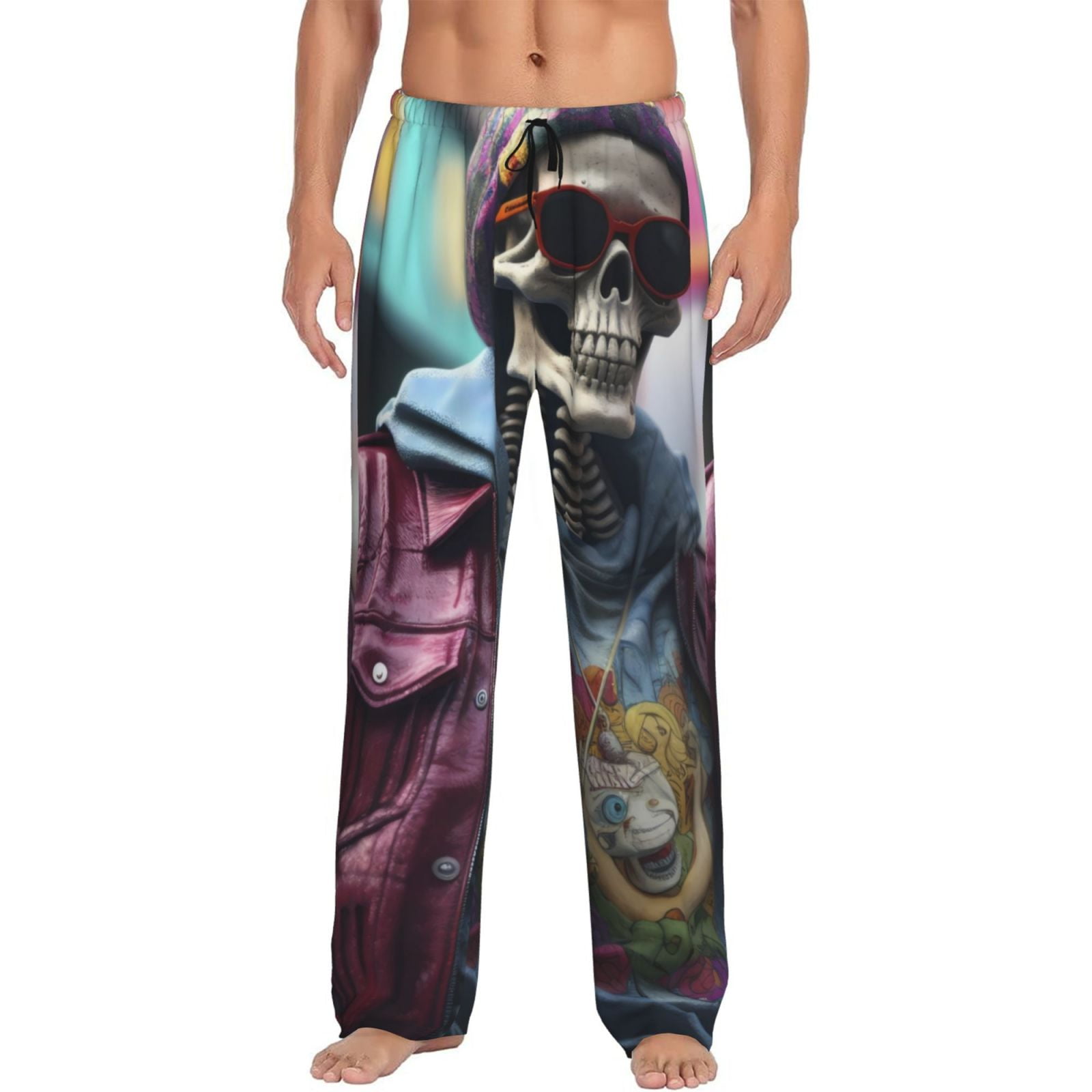 Fotbe Skeleton Cool Street Fashion Men's Pajama Pants,Sleepwear Pants ...