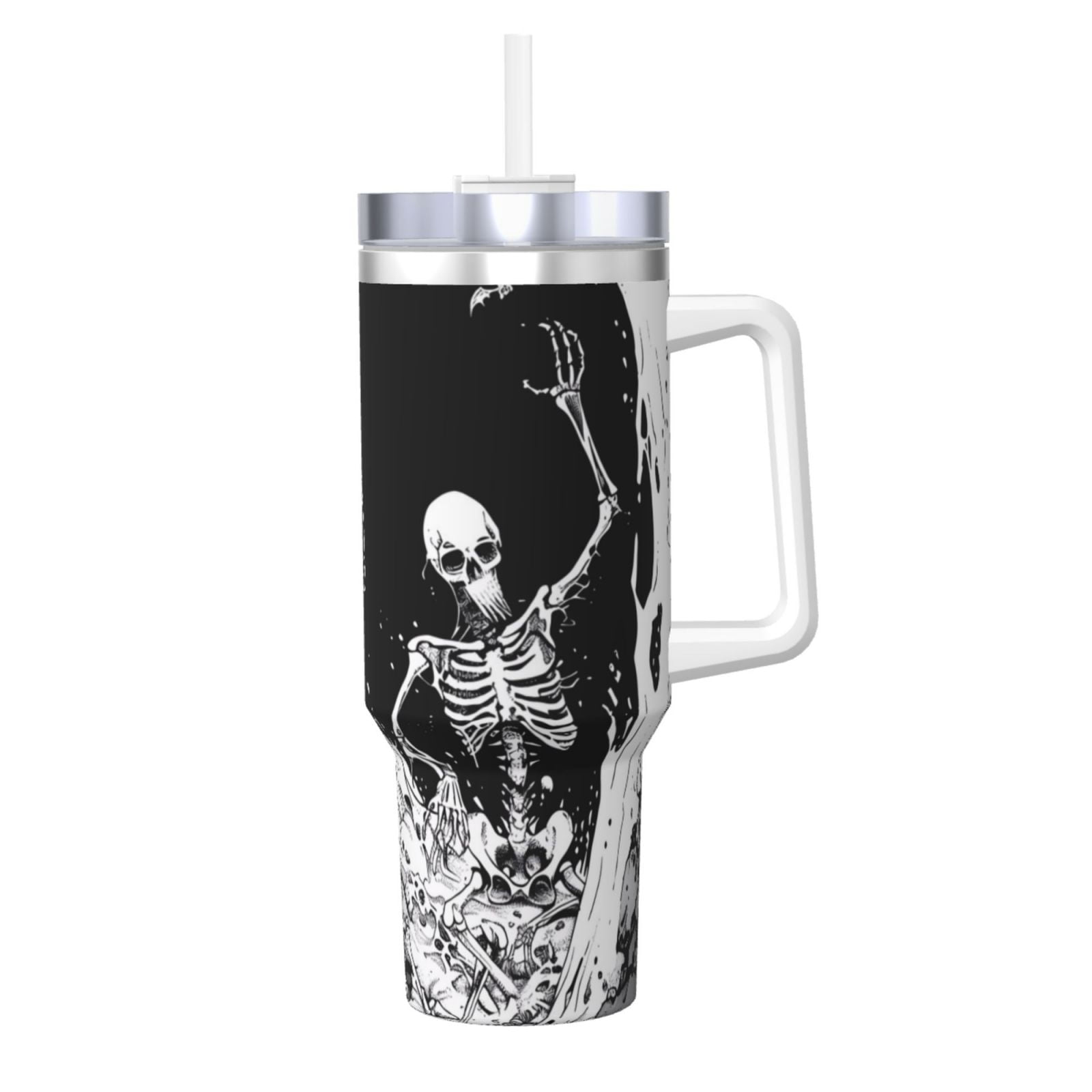 Fotbe Skeleton Wave Artwork Pattern 40oz Ice Bully With Handle And ...