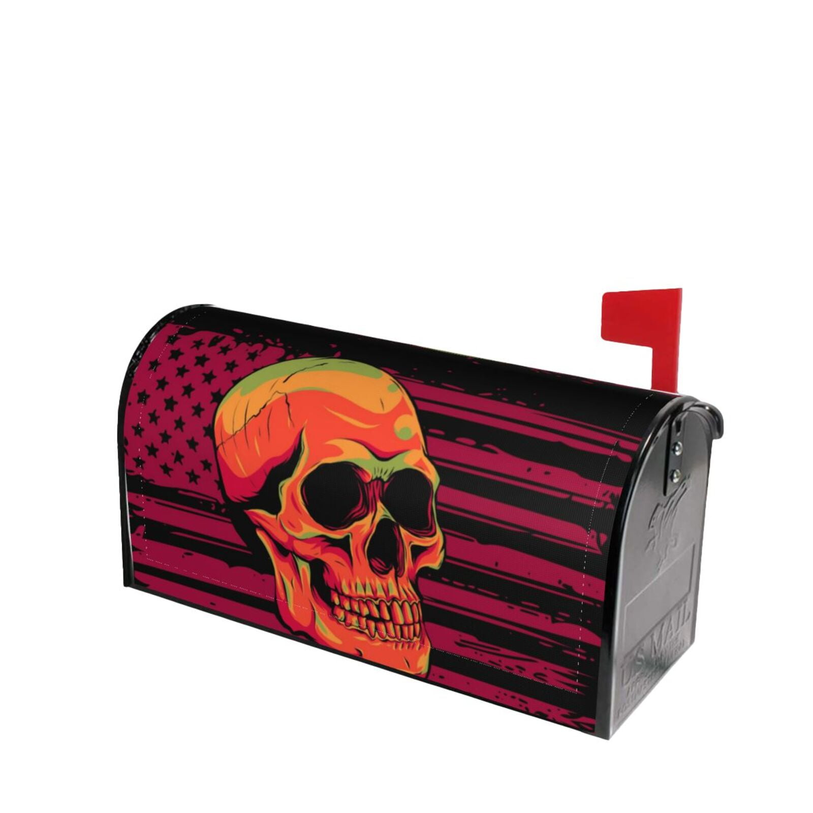 Fotbe Skull And Flag Usa Mailbox Covers Post Letter Box Cover Garden ...