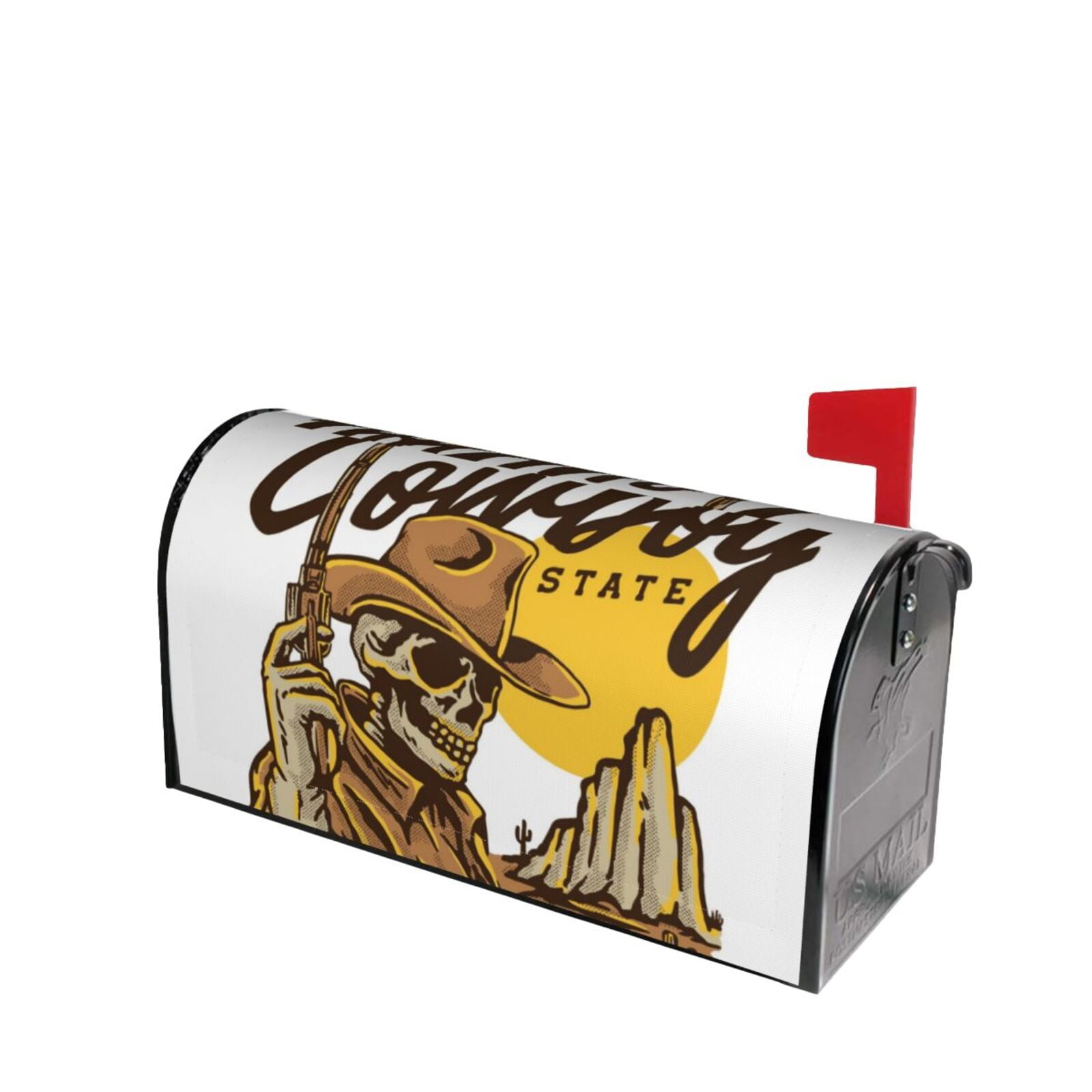 Fotbe Skull Cowboy Mailbox Covers Post Letter Box Cover Garden Decor ...