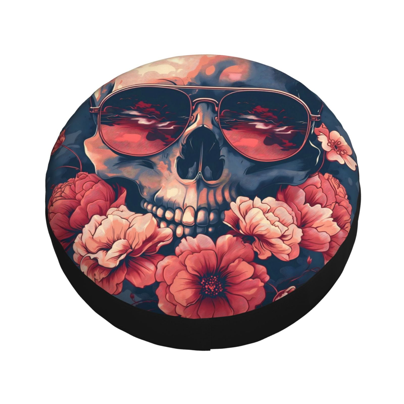 Fotbe Skull With Roses And Sunglasses Spare Tire Cover Thickening ...
