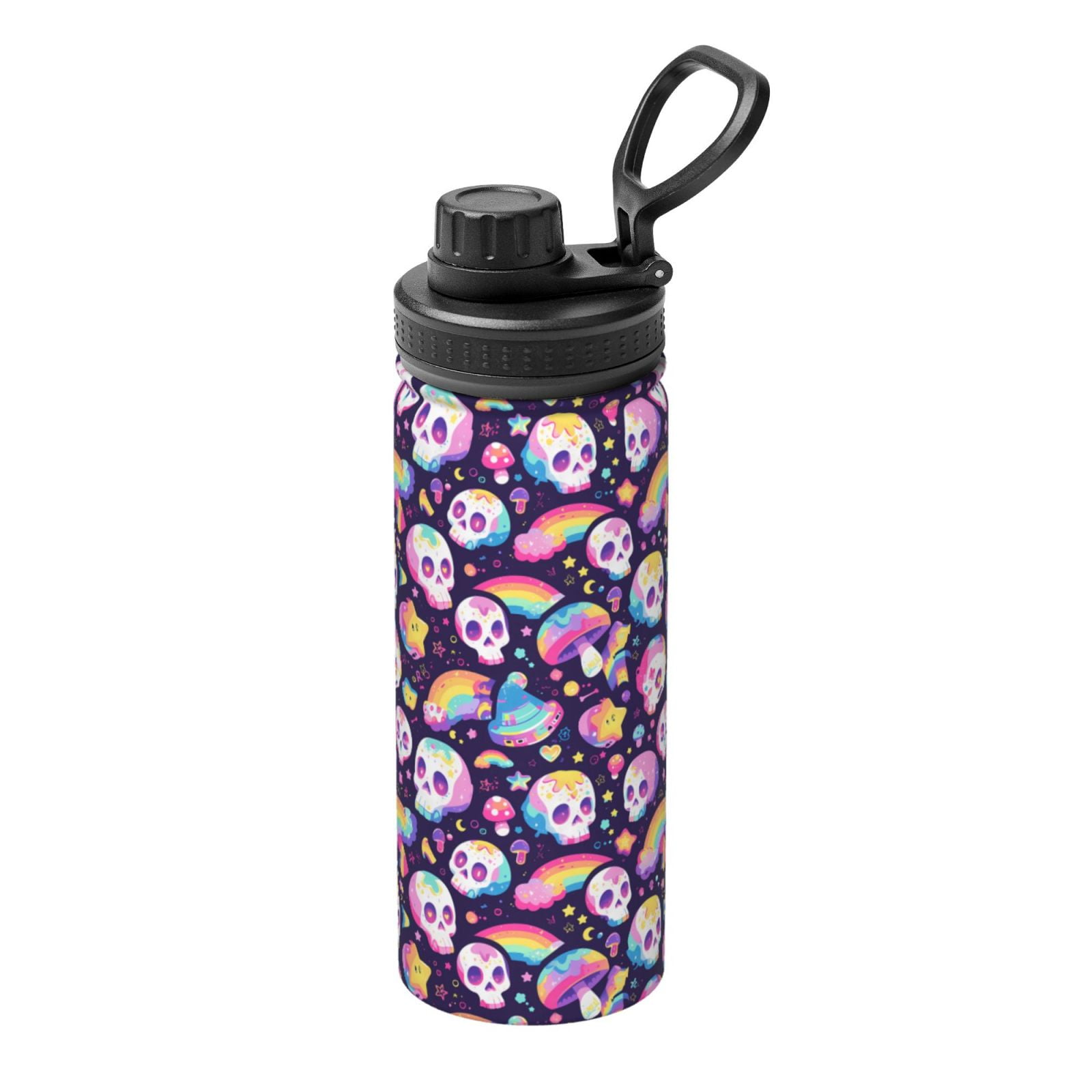 Fotbe Skull colorful mushroom rainbow Pattern 18 Oz Sports Insulated ...
