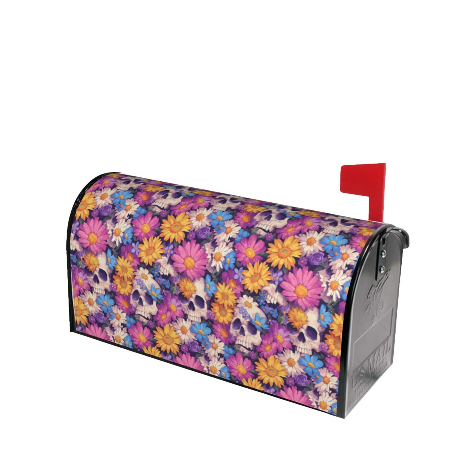 Fotbe Skull daisy flower Mailbox Covers Post Letter Box Cover Garden ...