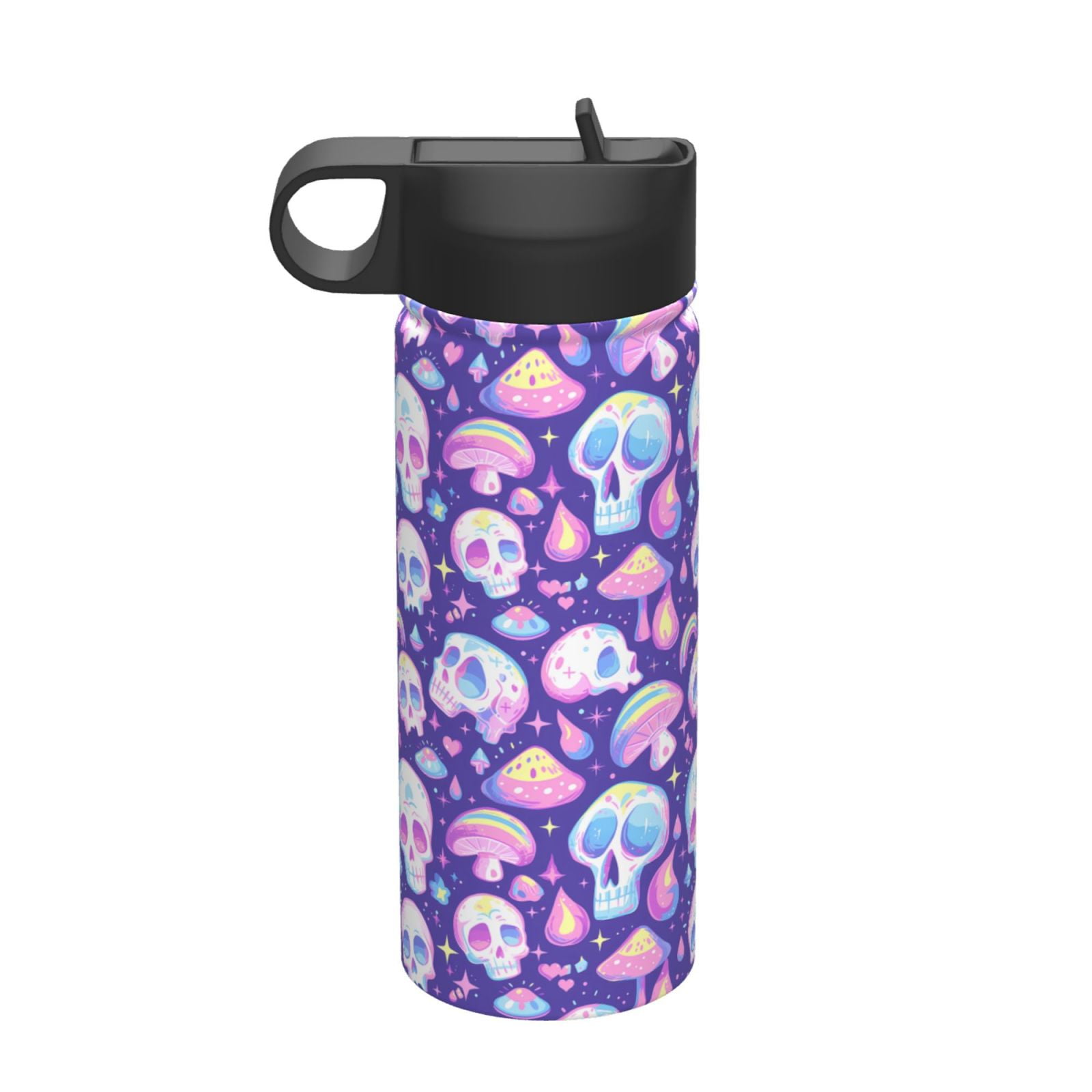 Fotbe Skull mushroom colorful Pattern 18oz Sports Insulated Kettle ...