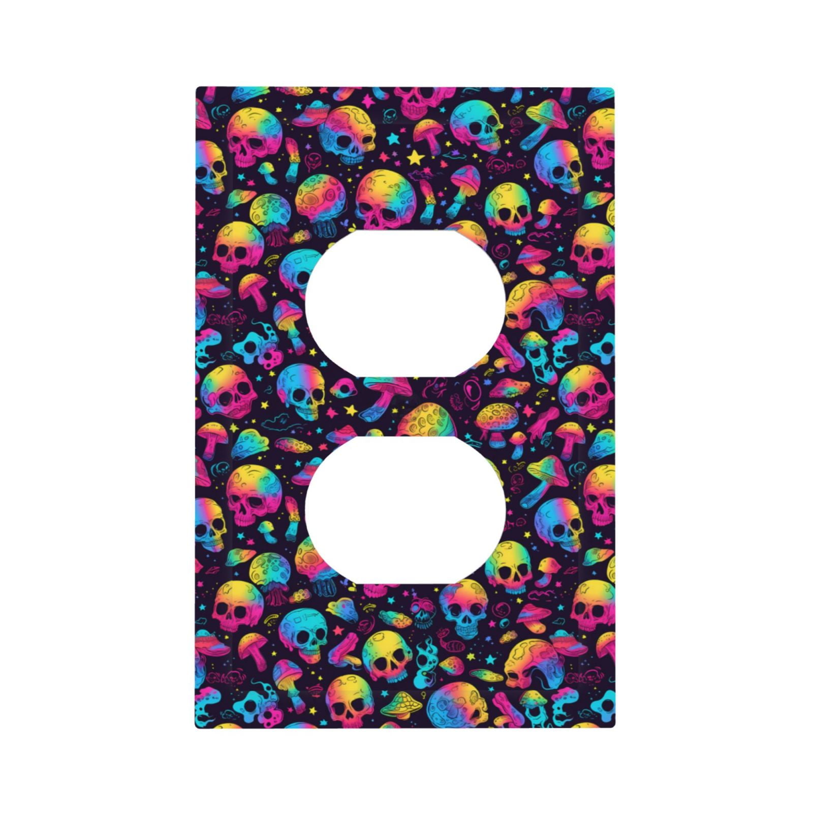 Fotbe Skull rainbow color mushroom Print Duplex Receptacle Wall Plate ...