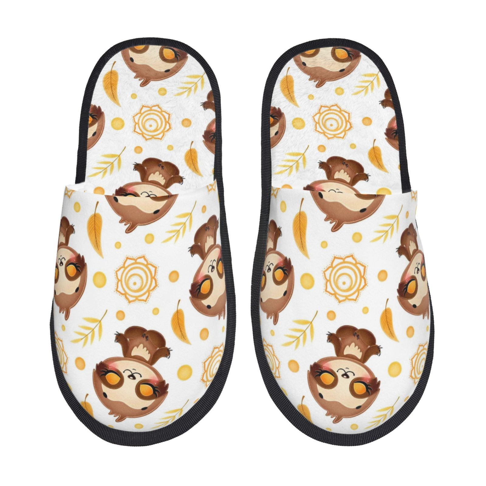 Fotbe Sloth Yoga Pattern Women's Fuzzy Slippers Plush Slippers Fluffy ...