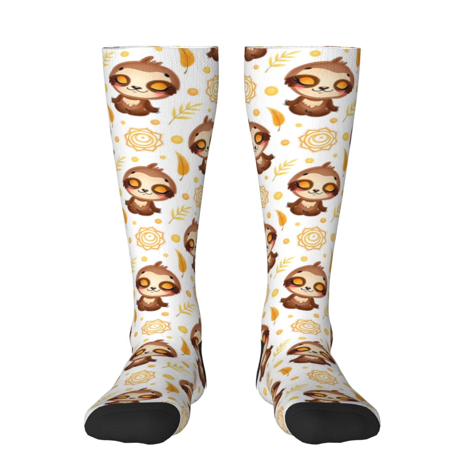 Fotbe Sloth Yoga print Women's Men's Novelty Crew Socks Cotton Socks ...
