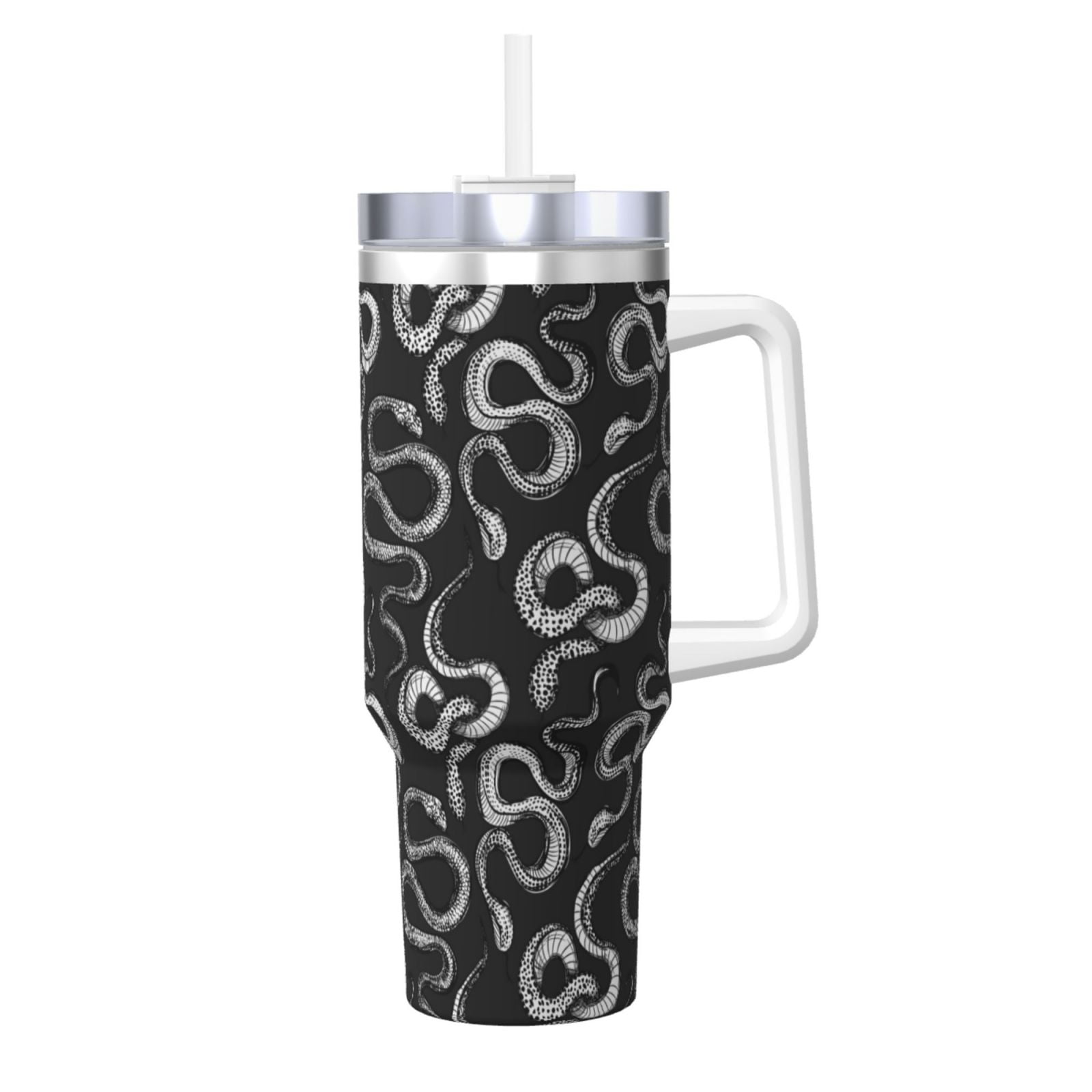 Fotbe Snake Pattern 40oz Ice Bully With Handle And Straw Stainless ...