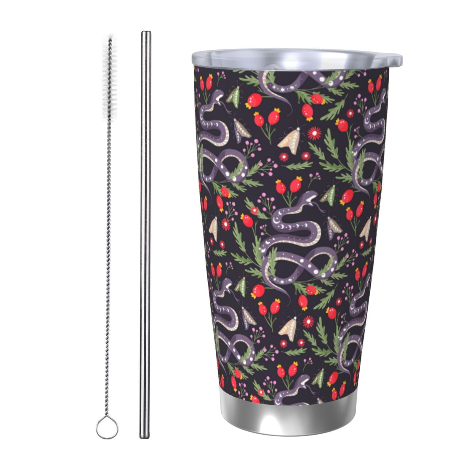 Fotbe Snakes And Snake Fruit Pattern 20 oz Tumbler Stainless Steel ...