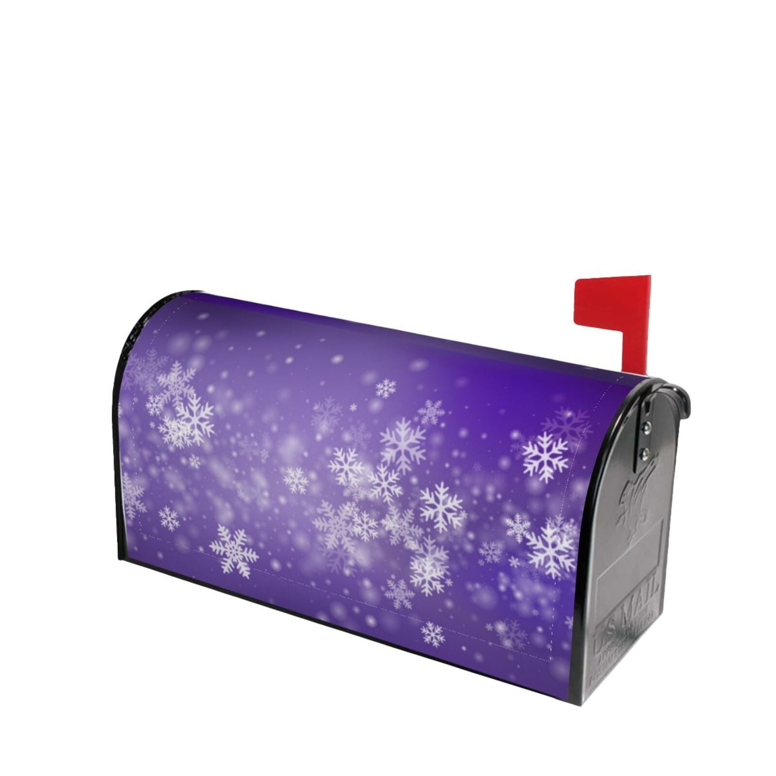Fotbe Snowfall Sky White Purple Mailbox Covers Post Letter Box Cover ...
