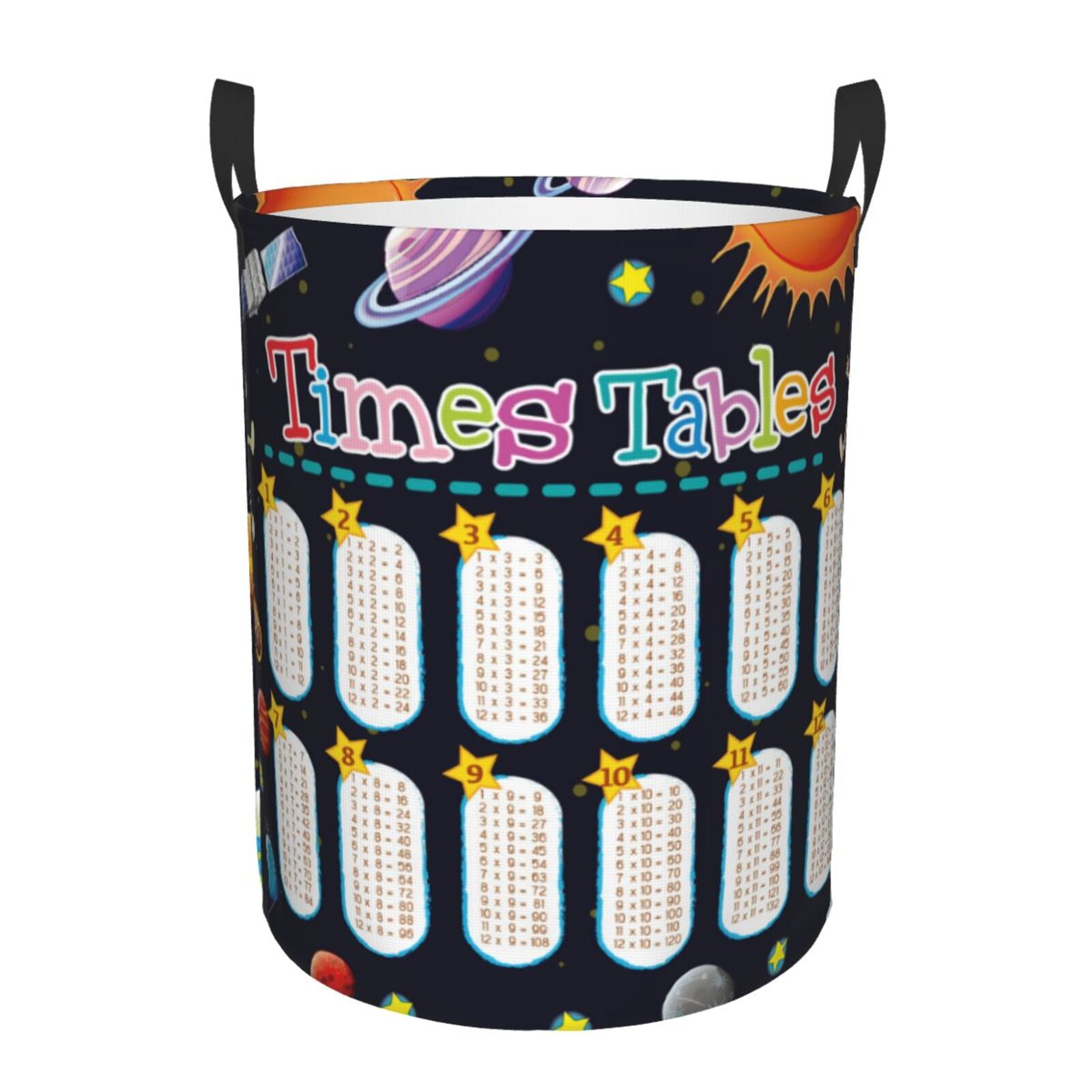 Fotbe Space Math Times Tables Pattern Laundry Basket with Handles ...