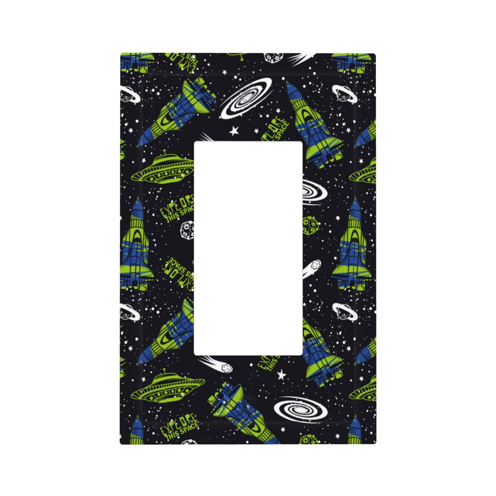 Fotbe Space Rockets Print Duplex Receptacle Wall Plate, 1-Gang 5.0" x3 ...