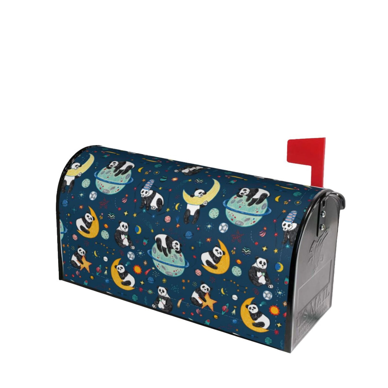 Fotbe Space Sleeping Panda Mailbox Covers Post Letter Box Cover Garden ...