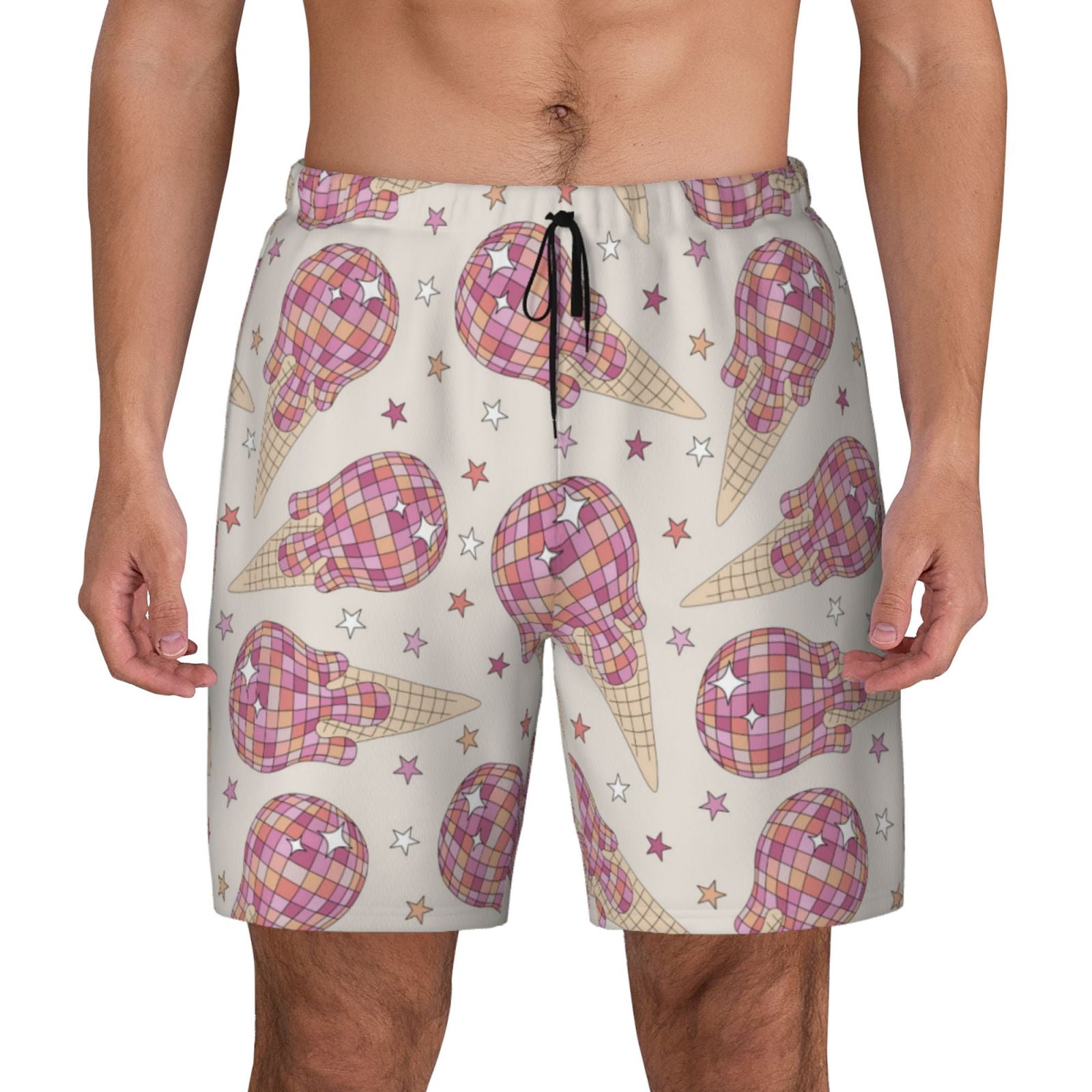 Fotbe Sparkling Ice Cream Men’s Swim Trunks Quick Dry Swim Shorts Board ...