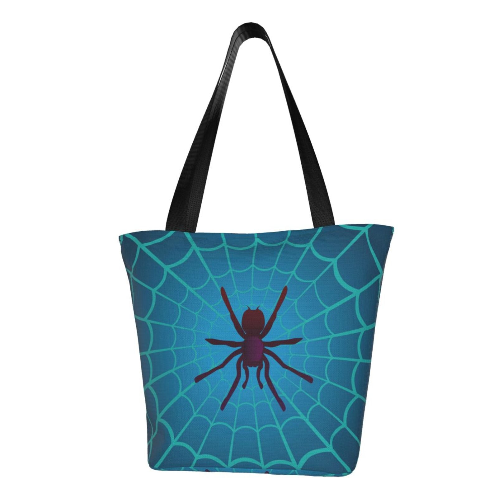 Fotbe Spider And Cobweb Pattern Beach Tote,Shoulder Handbag,Spacious ...