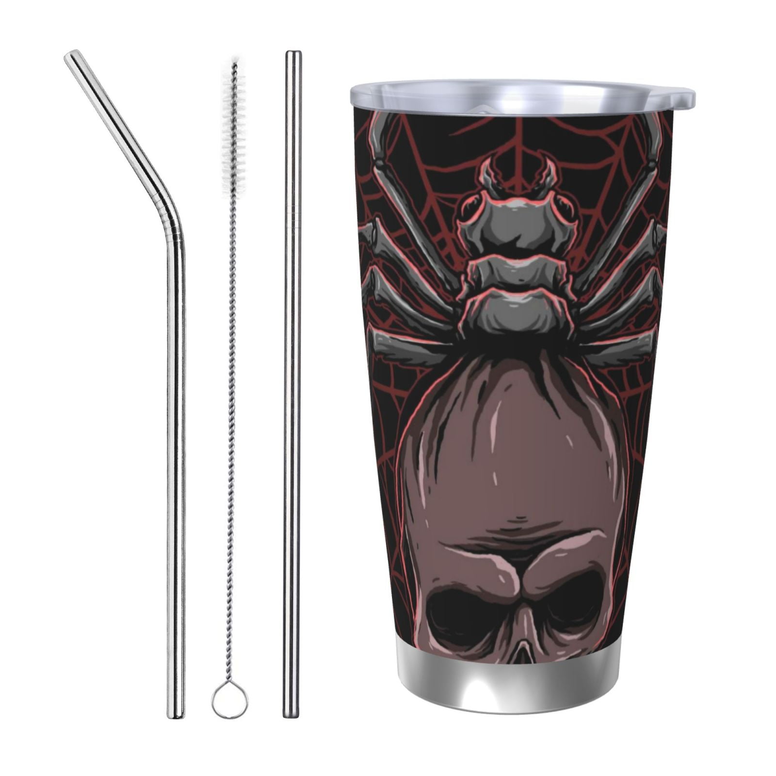 Fotbe Spider with Skull Pattern 20 oz Tumbler Stainless Steel Vacuum ...