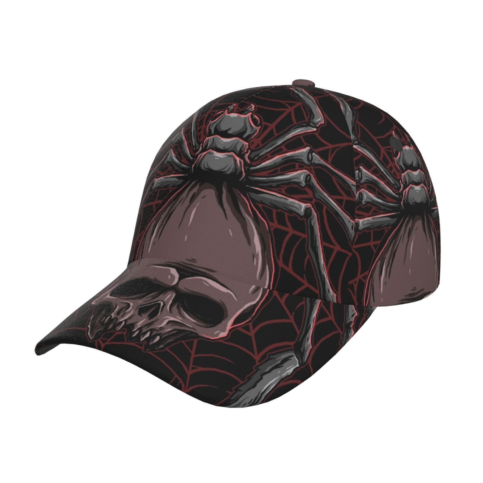 Fotbe Spider With Skull Baseball Cap, Spider With Skull Print Dad Hat ...