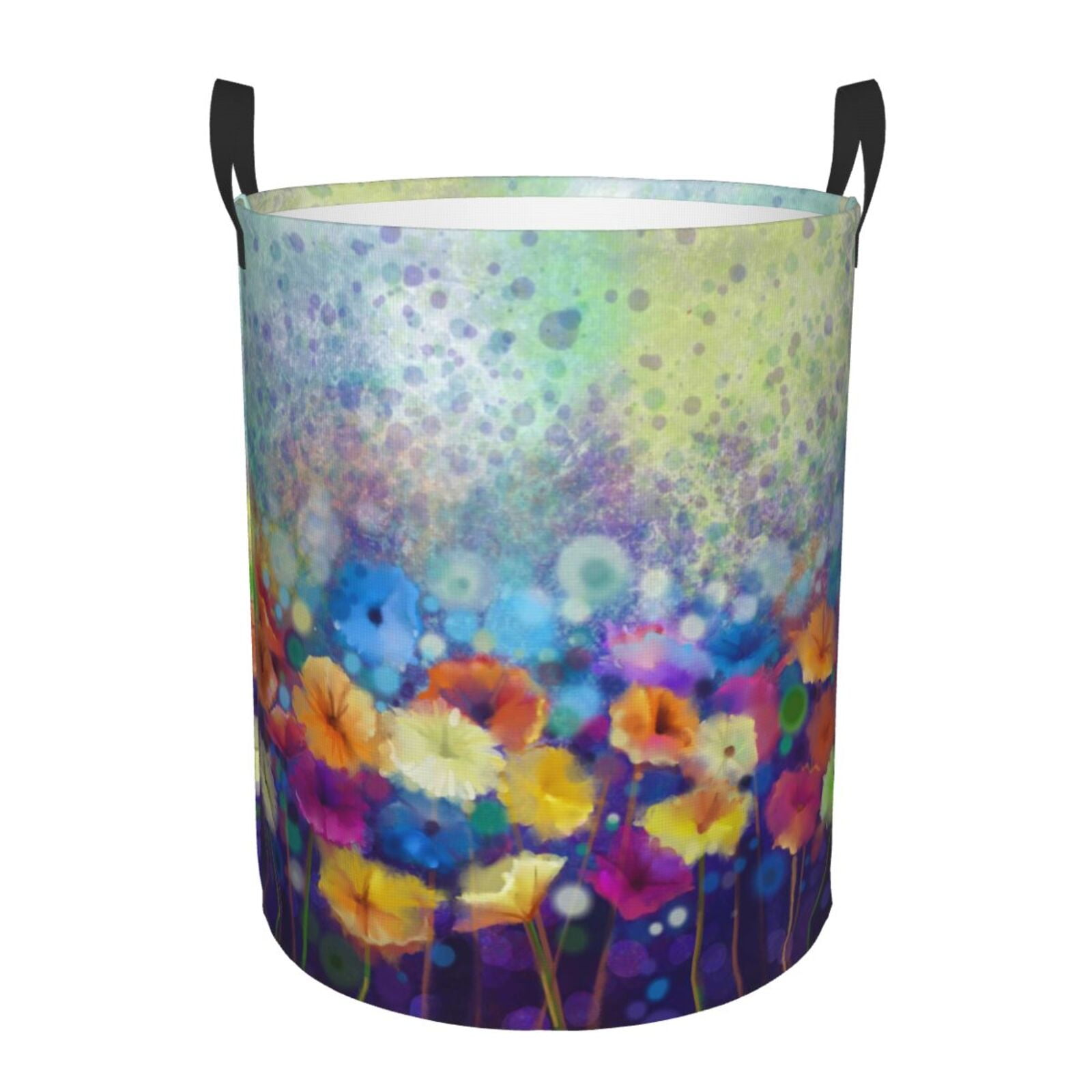Fotbe Spring Flower Seasonal Laundry Basket with Handles, Waterproof ...