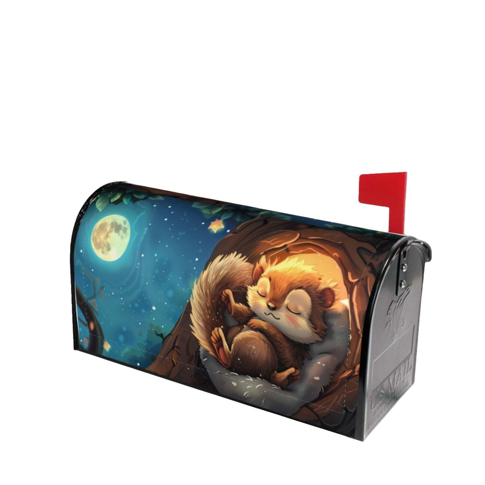 Fotbe Squirrel Sleeping In Tree Mailbox Covers Post Letter Box Cover ...