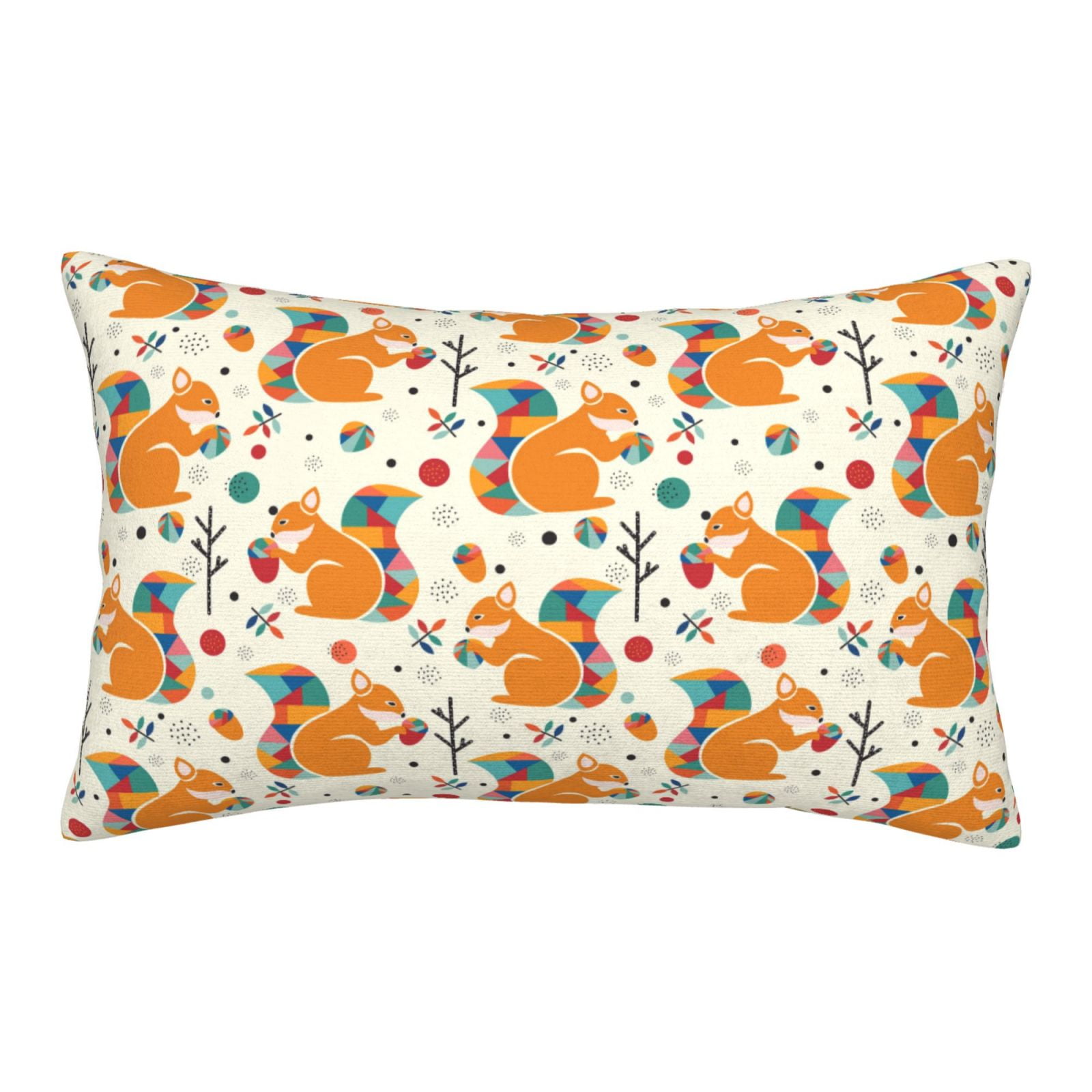 Fotbe Squirrel With Colorful Tail Pillow Cases - Envelope Closure ...