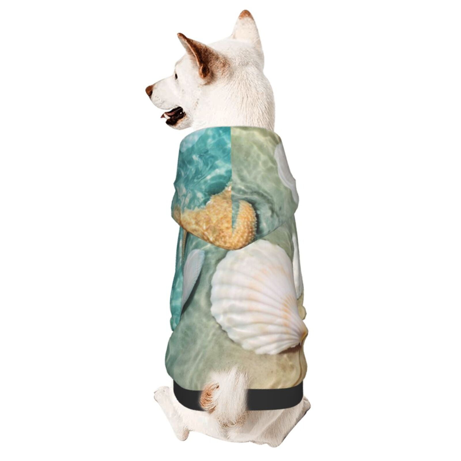 Fotbe Starfish And Seashell Print Small Dog Sweater Hoodies Pet Grey ...