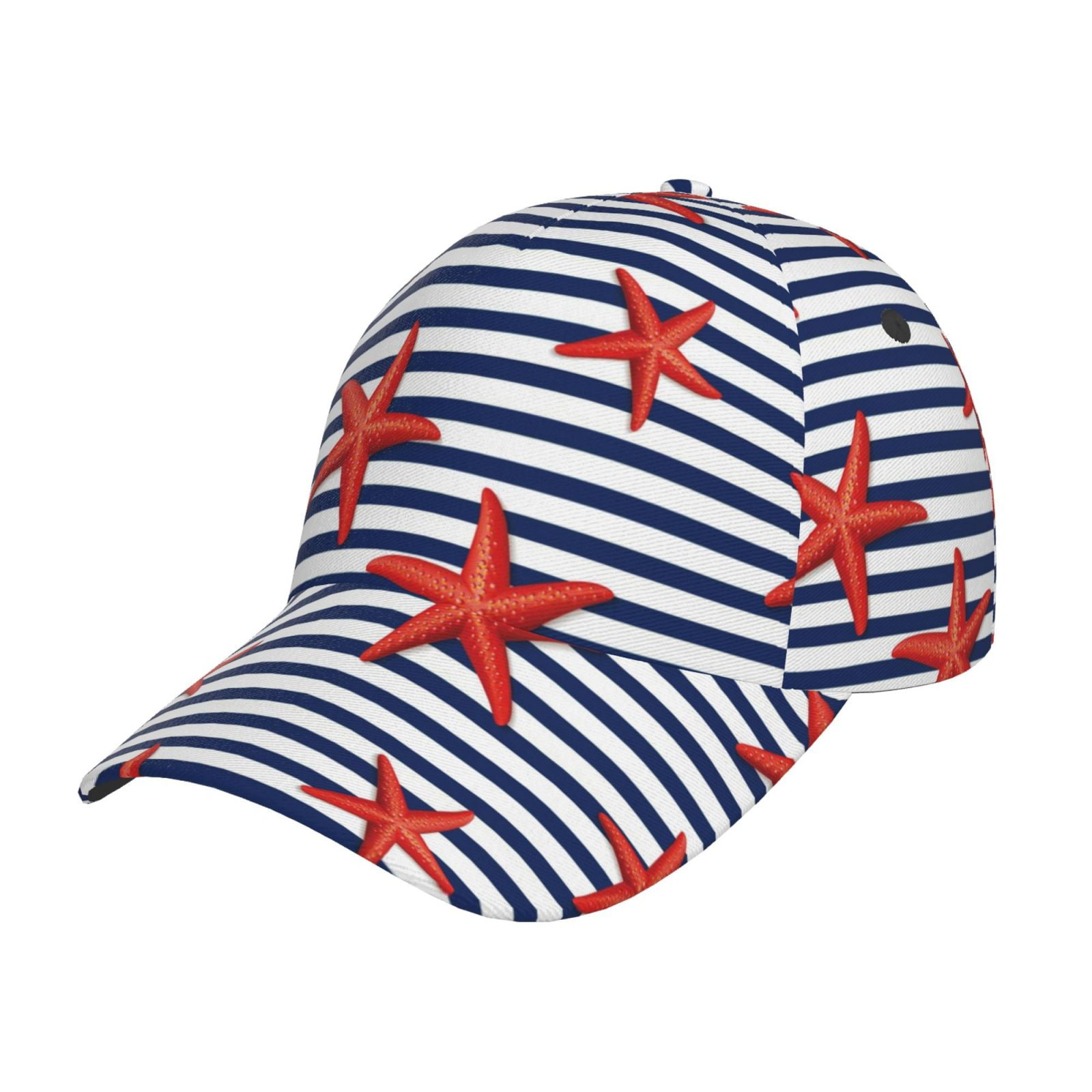 Fotbe Starfish Navy Blue Stripe Baseball Cap, Starfish Navy Blue Stripe ...