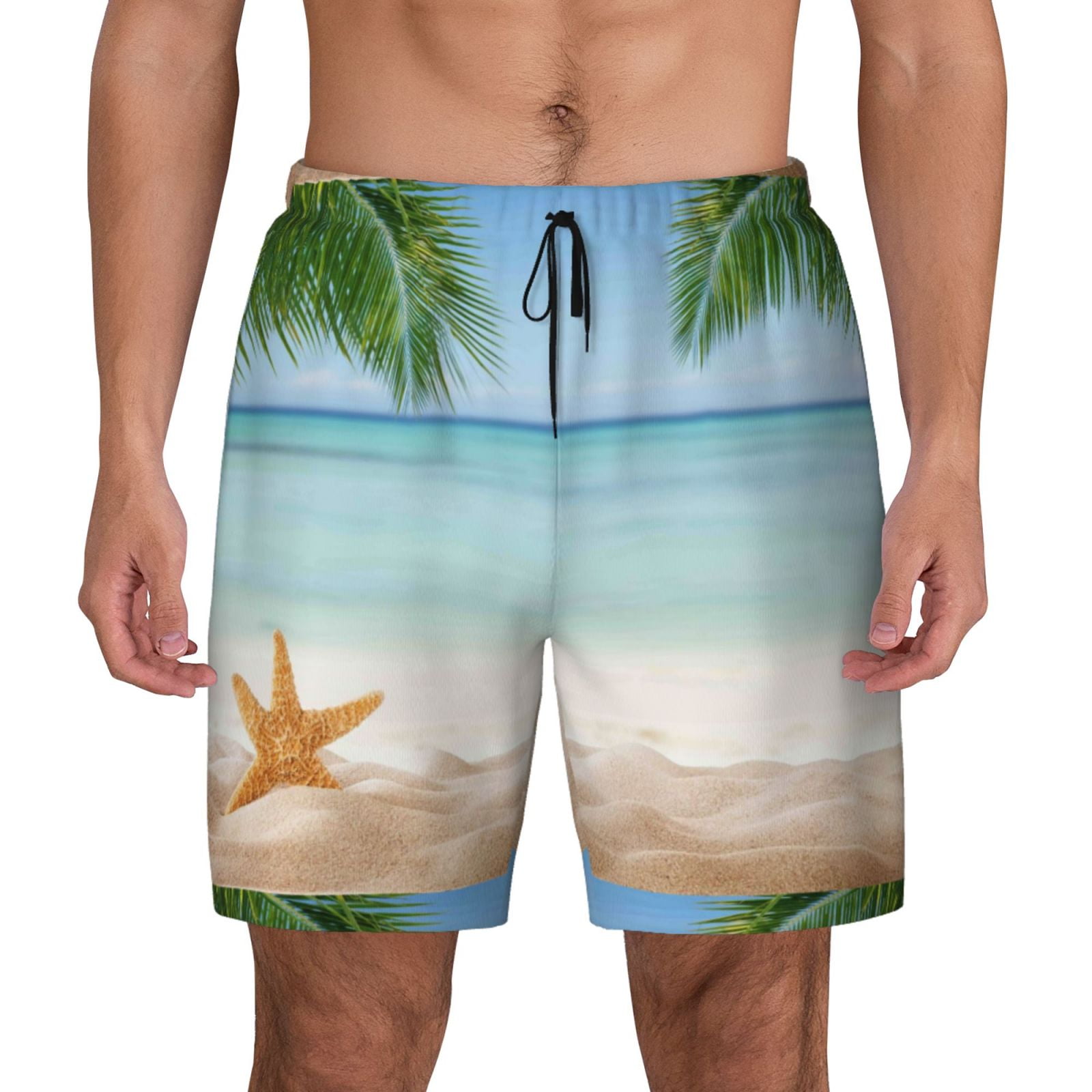 Fotbe Starfish in Beach Men’s Swim Trunks Quick Dry Swim Shorts Board ...