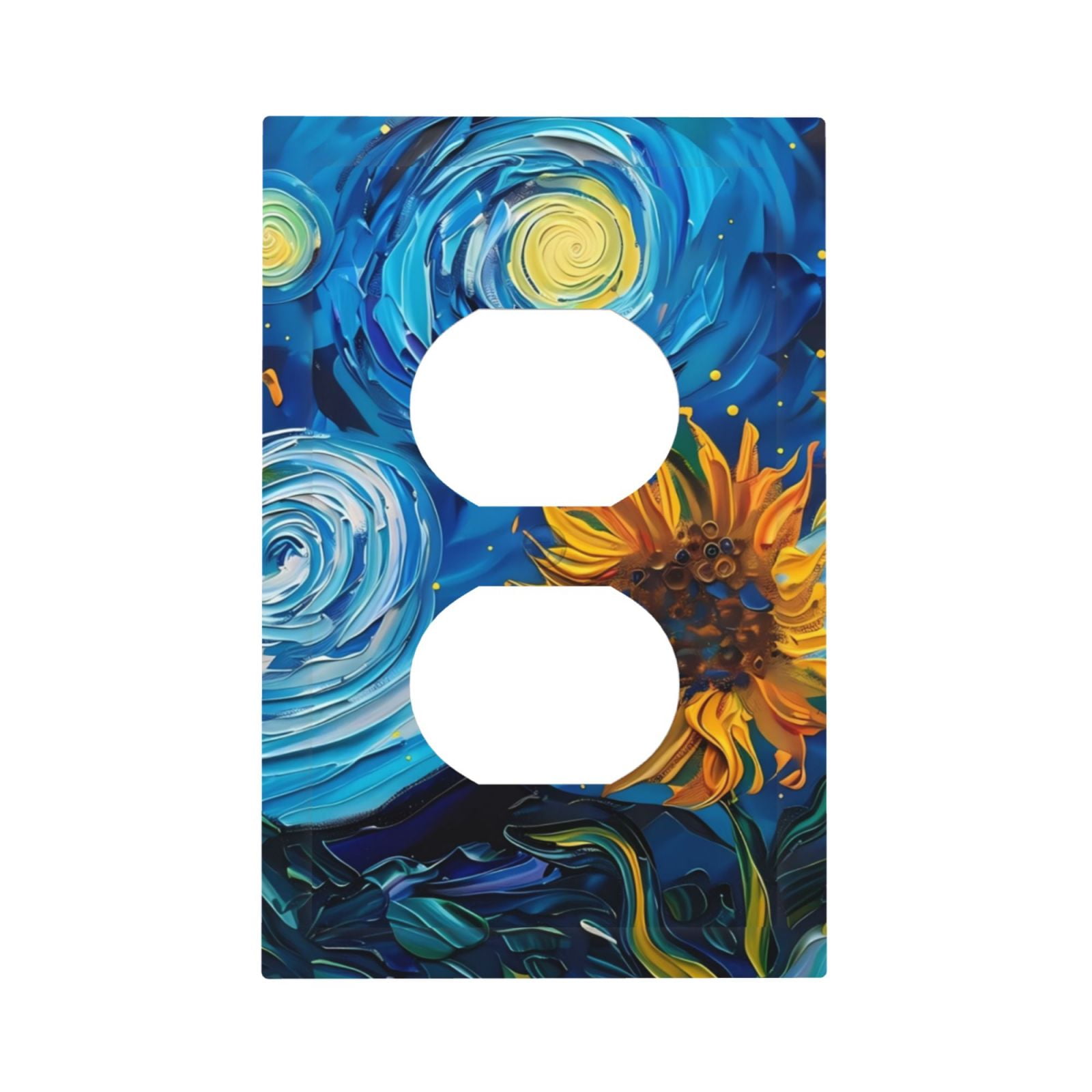 Fotbe Starry Night Sunflower Field Print Duplex Receptacle Wall Plate ...