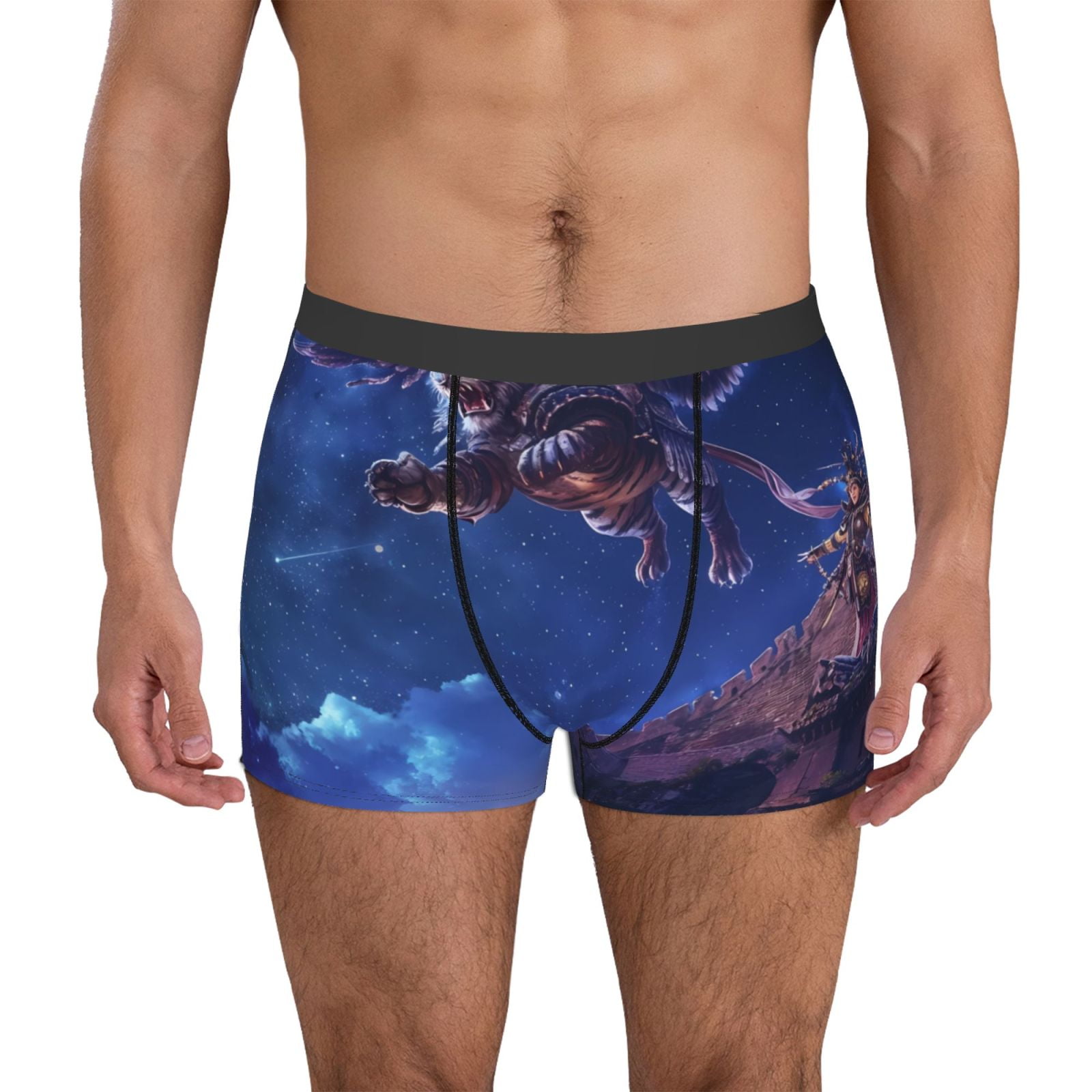 Fotbe Starry Sky Wall Flying Tiger Men’s Total Support Pouch Boxer Briefs, X-Temp Cooling ...